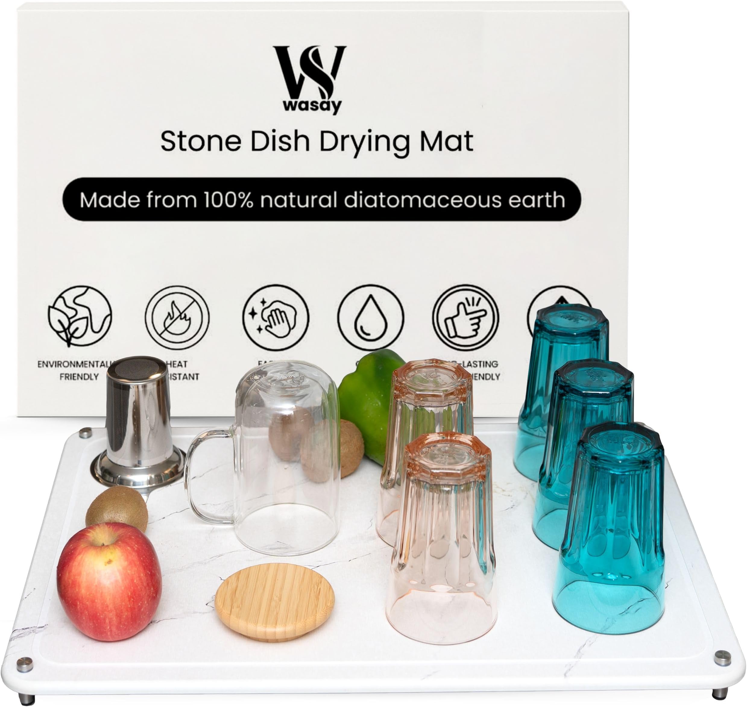 Amazon.com: MAOSGO Stone Drying Mat for Kitchen Counter, Fast Drying ...