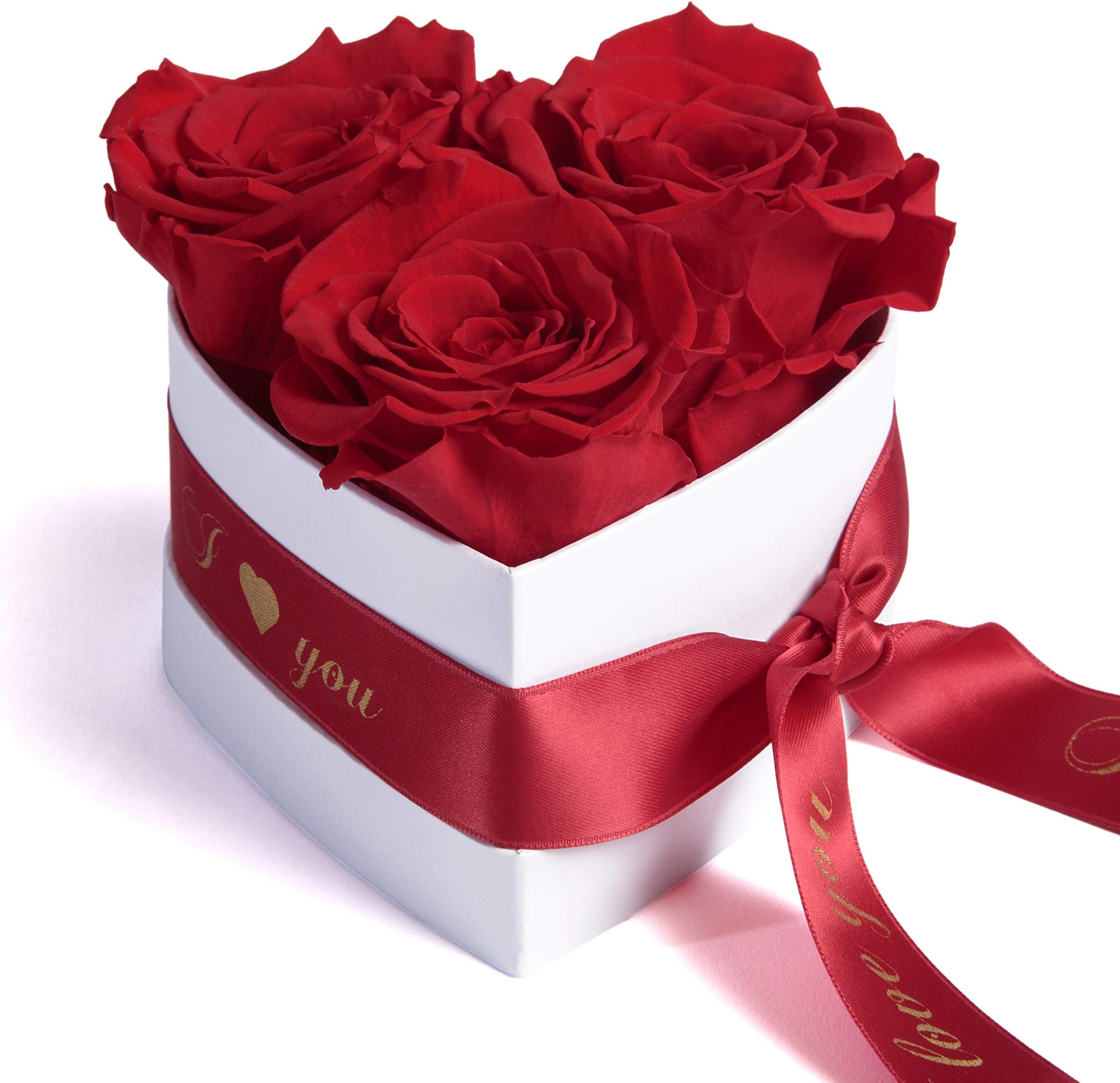 Relaxdays Rosenbox rund, 8 Rosen, stabile Flowerbox schwarz, lange ...