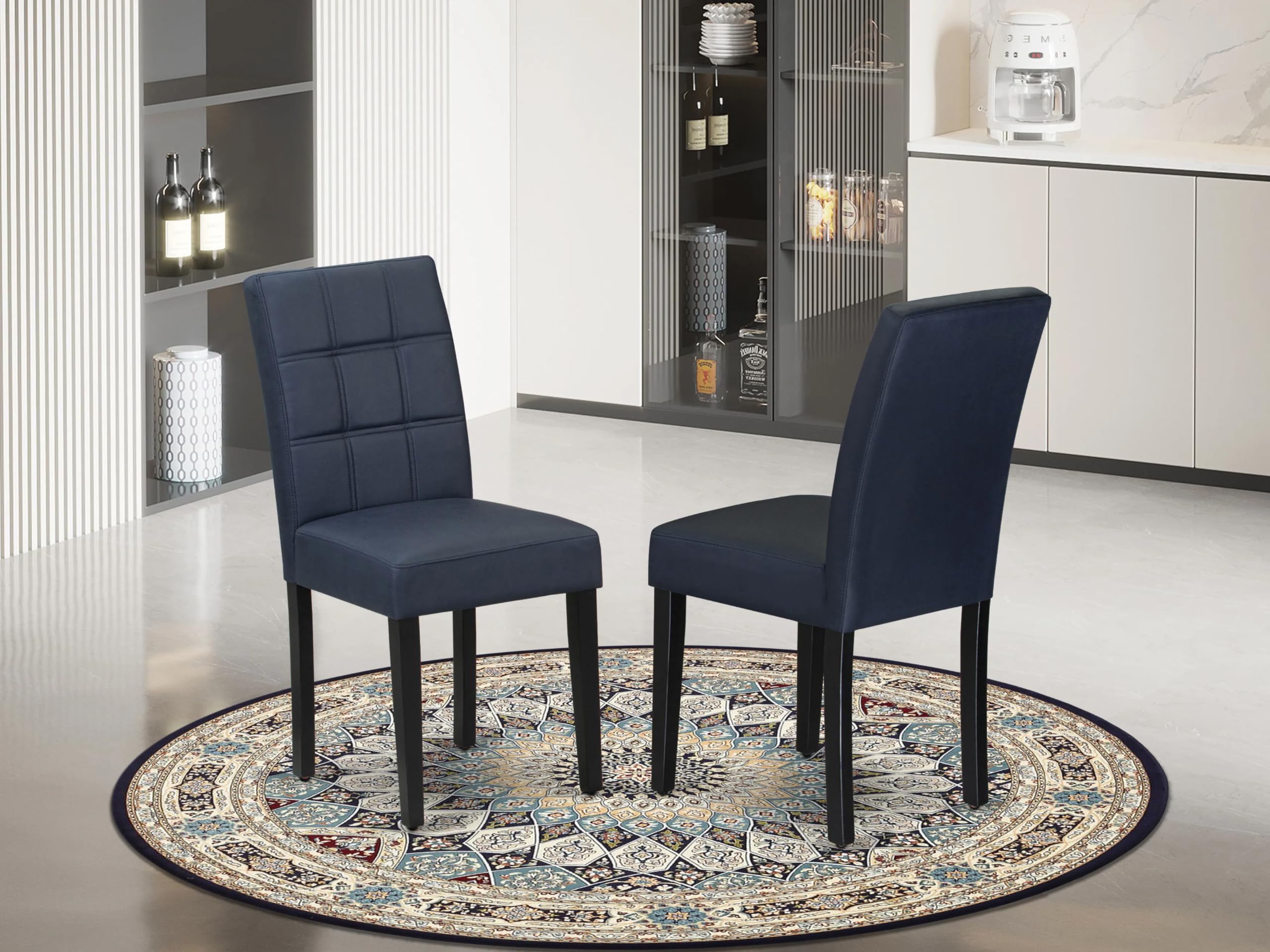 Amazon.com - East West Furniture Austin Parsons, Dark Navy Blue Faux ...