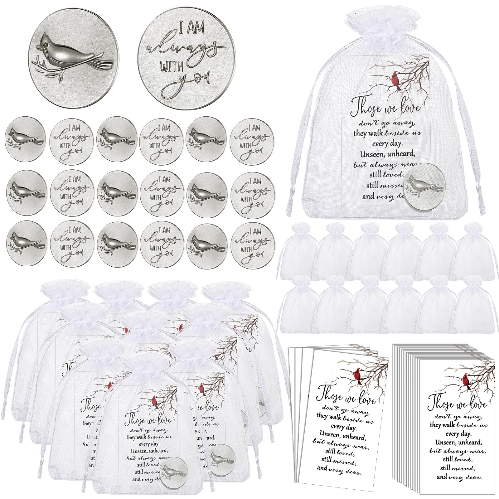 Cardinal Memorial Angel Sign Coins Set Include Cardinal Funeral Pocket ...