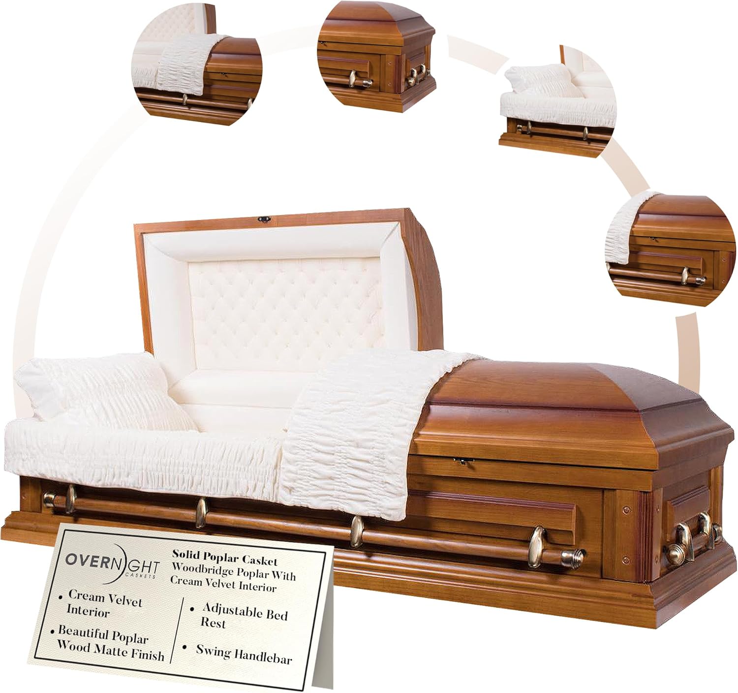 Amazon.com: Overnight Caskets Woodbridge Poplar Wood Funeral Casket ...