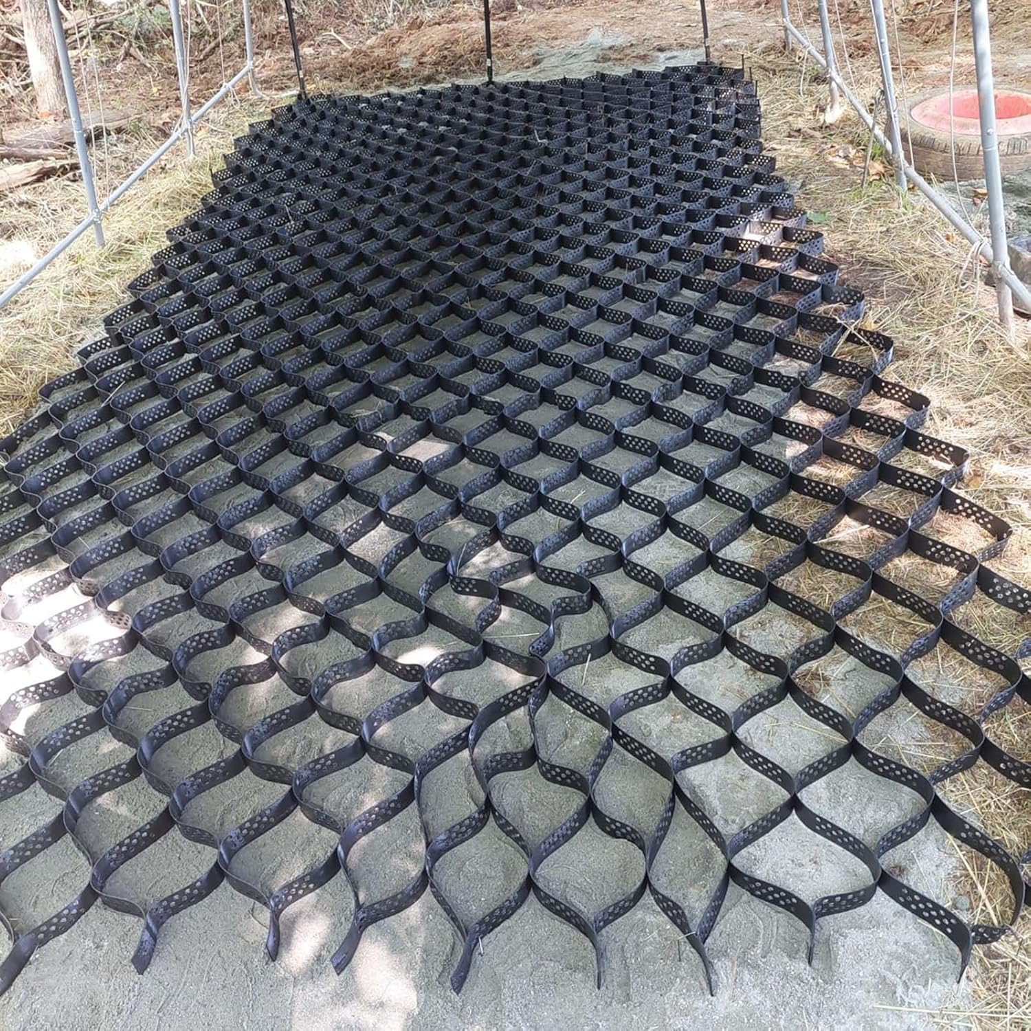 2/4 inch Tall Honeycomb Grid Ground Paver, 3 6 9 16 20 23 26 32 FT HDPE ...