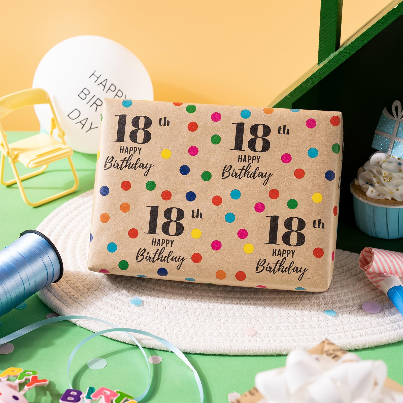 Snapklik.com : RUSPEPA 18th Birthday Wrapping Paper For Girls And Boys ...
