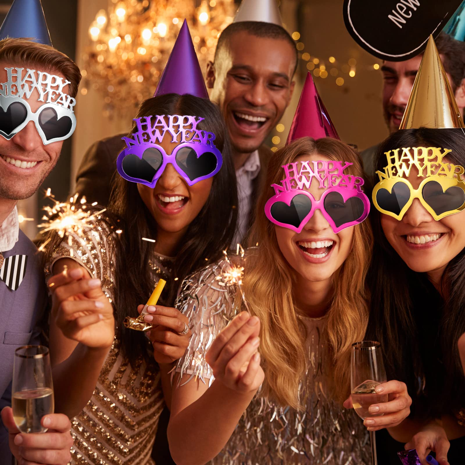 Snapklik.com : TOODOO 8 Pieces 2025 Happy New Year Glasses Fancy Party ...