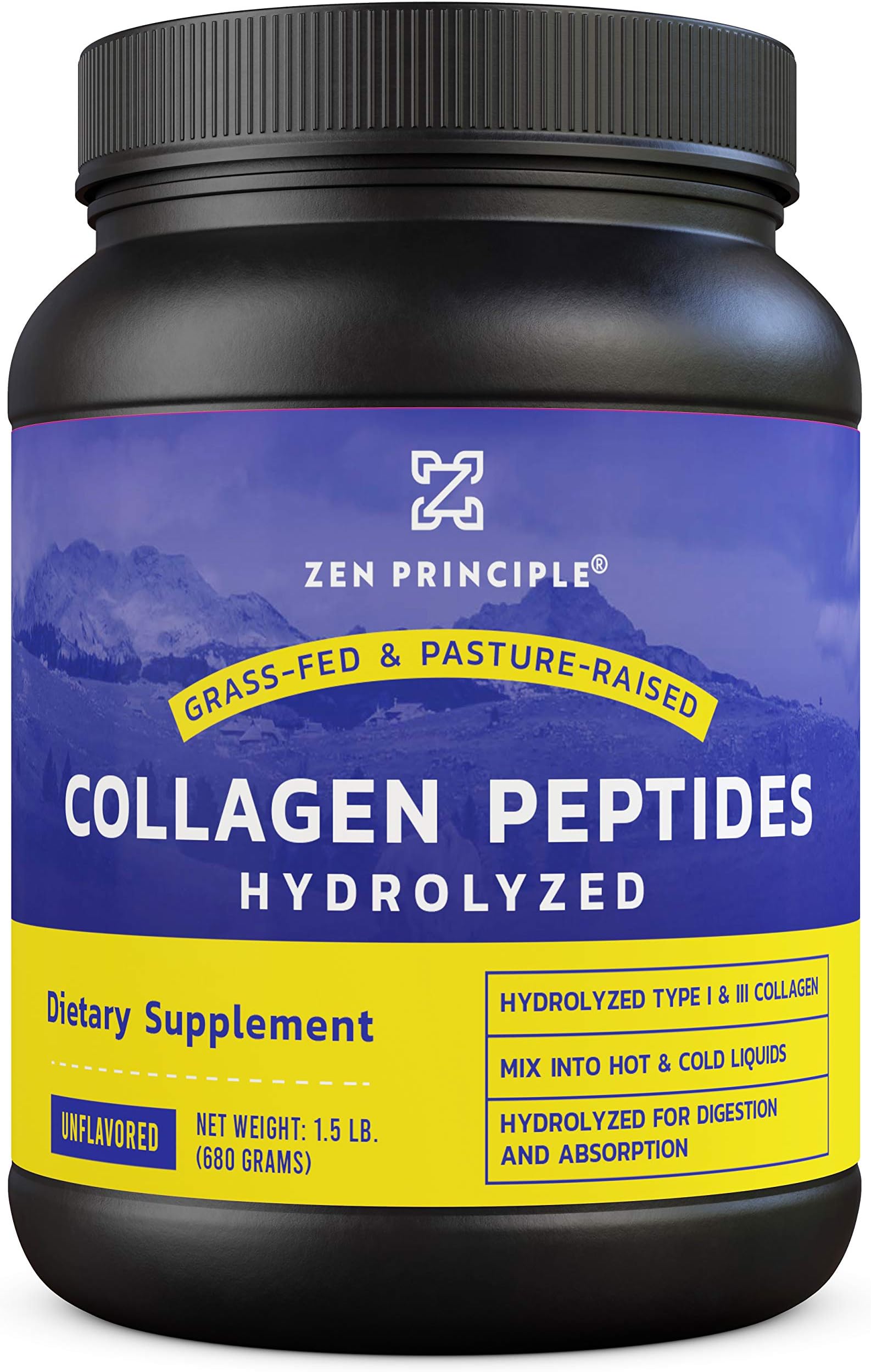 Amazon.com: Zen Principle Grass-Fed Collagen Peptides 1.5 lb. Anti ...