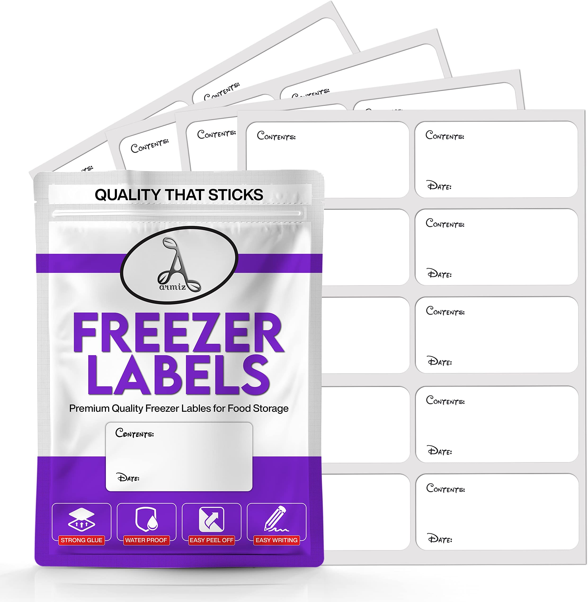 Innoveem Freezer Labels Easy Peel Off - Frozen Food Labels Stickers ...