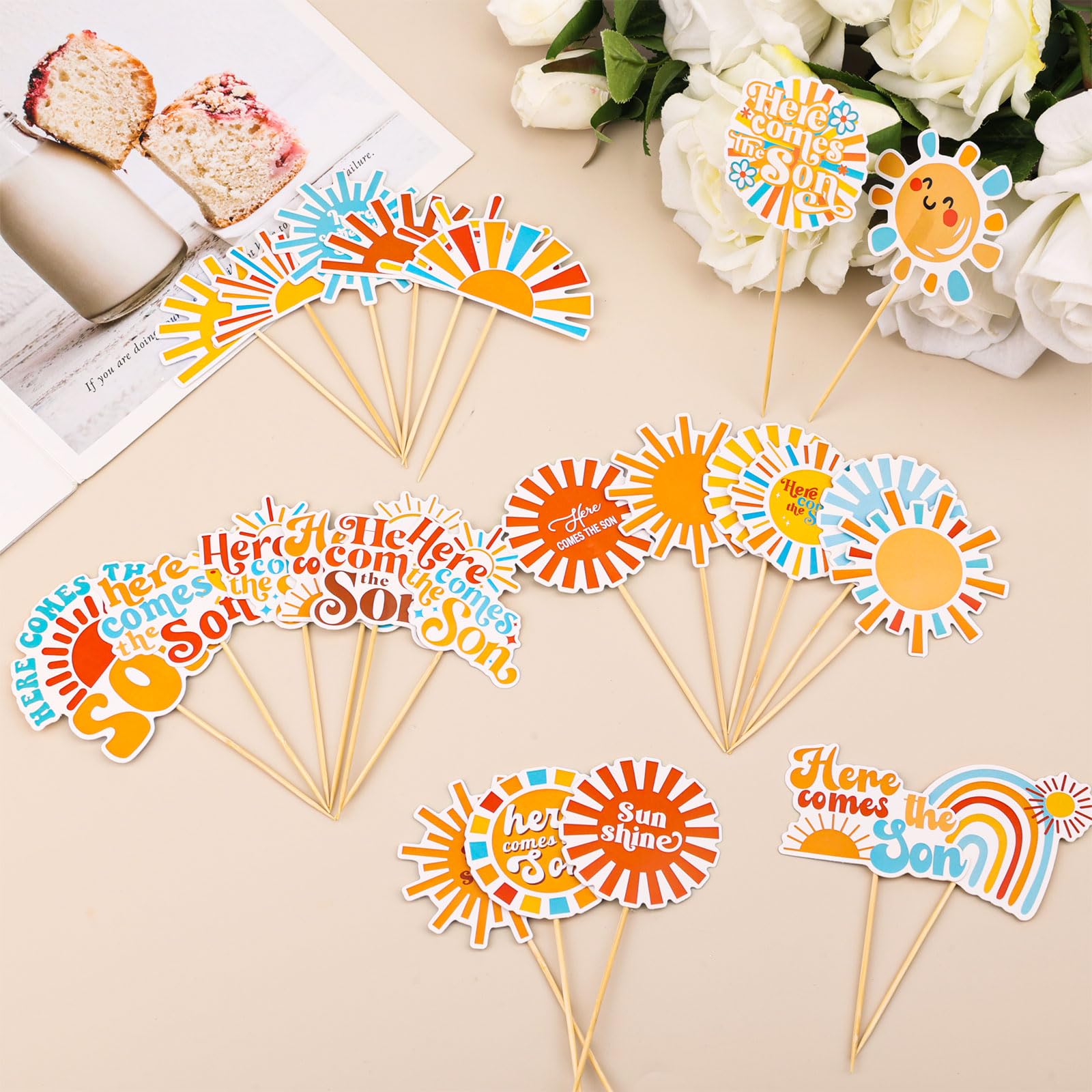 Moon Cakes 1 PCS You Are My Sunshine Cake Topper With Gold Glitter Sun ...