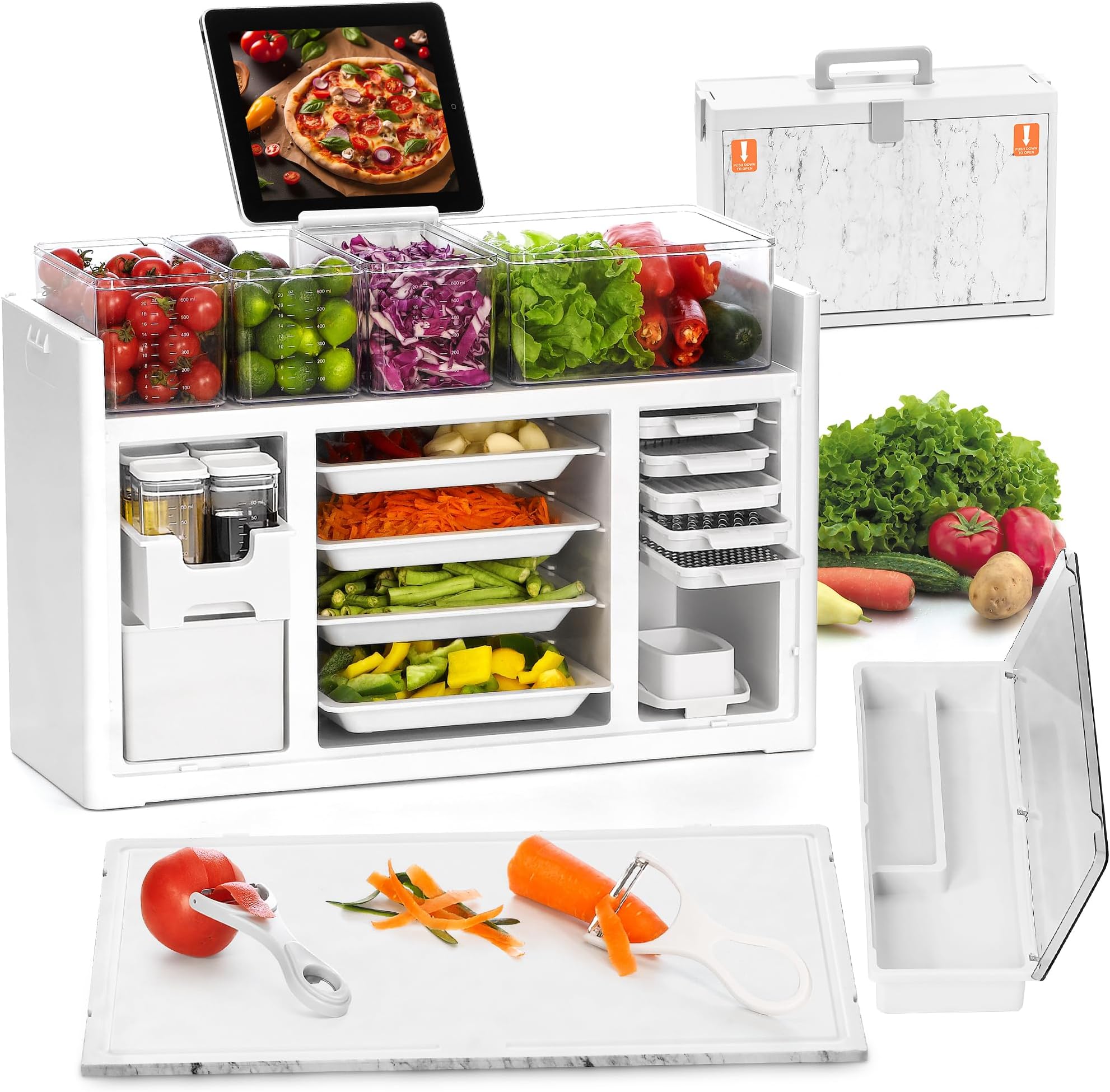 Amazon.com: Valleyhike Meal Prep Kitchen Station - Food Prep Station ...