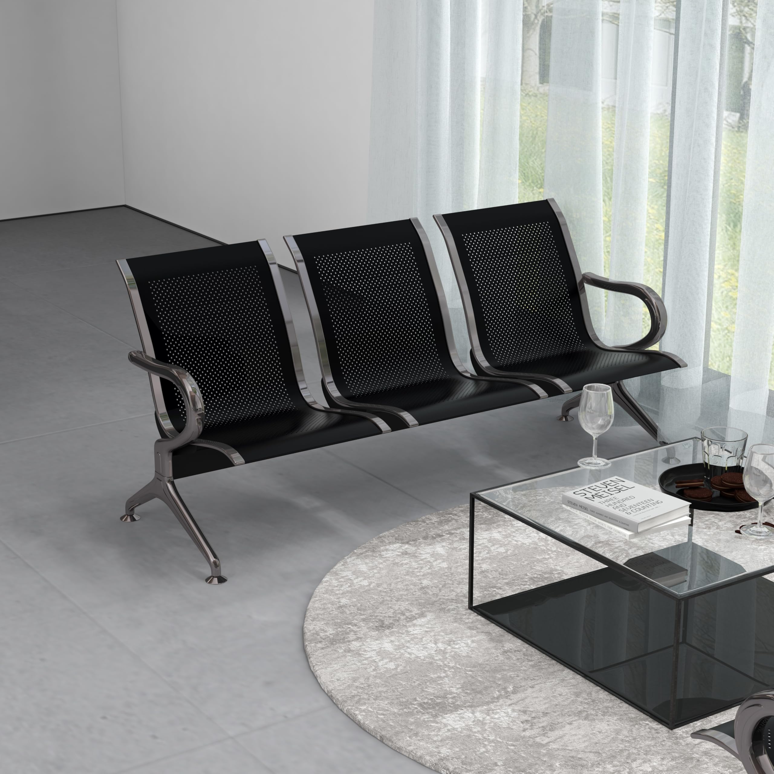 Amazon.com: Kinsuite Waiting Room Chair - 3-Seat Waiting Room Bench ...