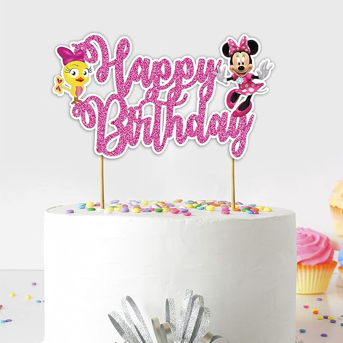 Minie Mouse Happy Birthday Cake Topper – Adorable & Fun Cake Decor ...
