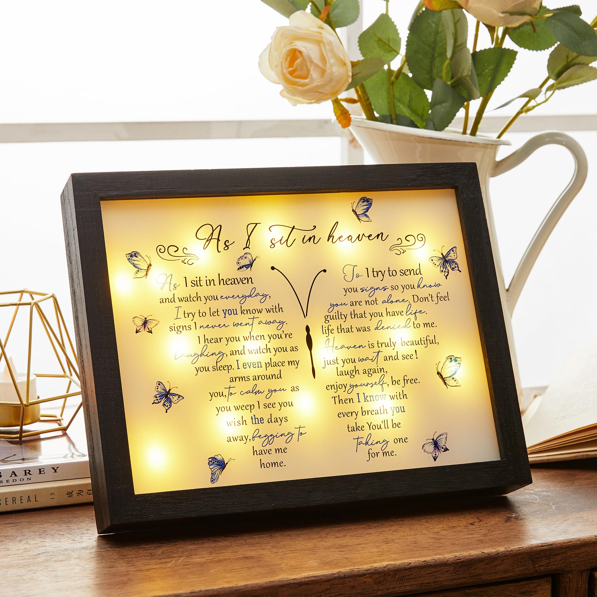 Snapklik.com : WOODEXPE Sympathy Gift LED Memorial Shadow Box 10"x8 ...