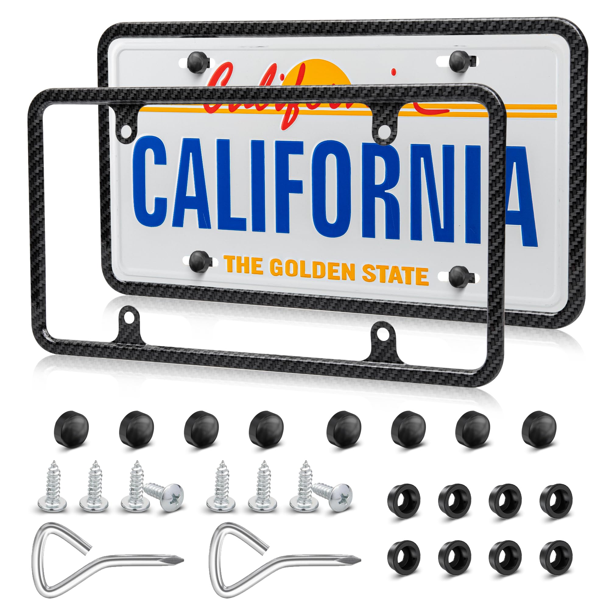 Amazon.com: RED WOLF License Plate Frame Stainless Steel Without ...