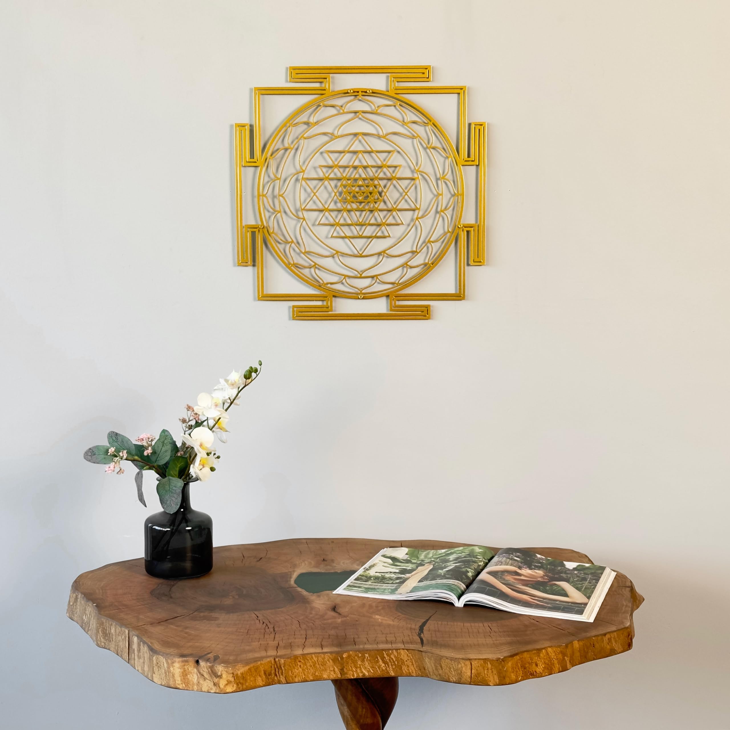 iwa concept Sri Yantra Sacred Geometry Metal Wall Decor, Unique Modern ...