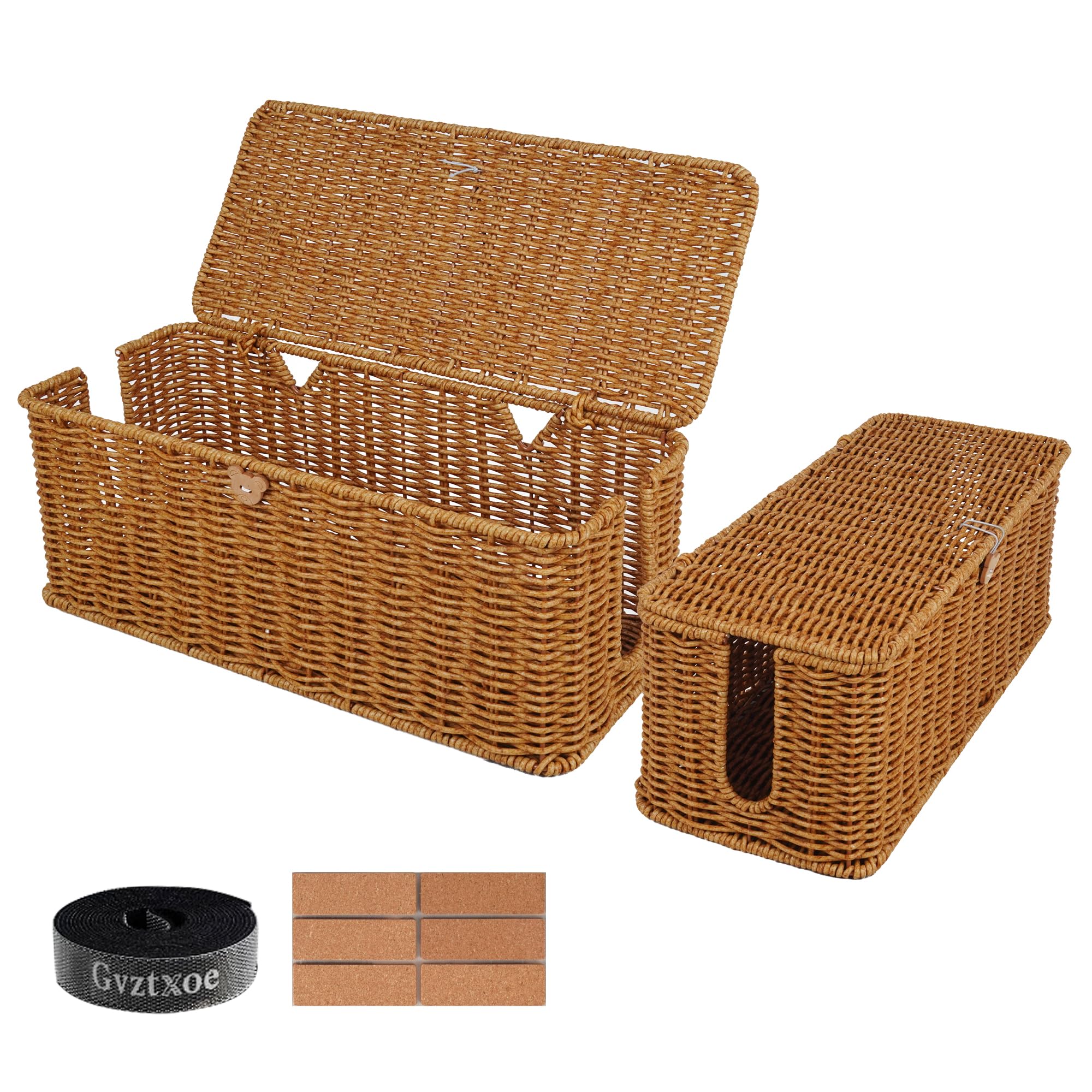 Amazon.com: Cable Management Box 2PCs Extra Large Medium Cord Organizer ...