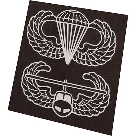 Amazon.com: Airborne and Air Assault Badge Vinyl Decal (White, 4 inches ...