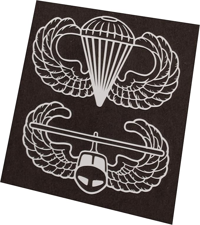 Amazon.com: Airborne and Air Assault Badge Vinyl Decal (White, 4 inches ...