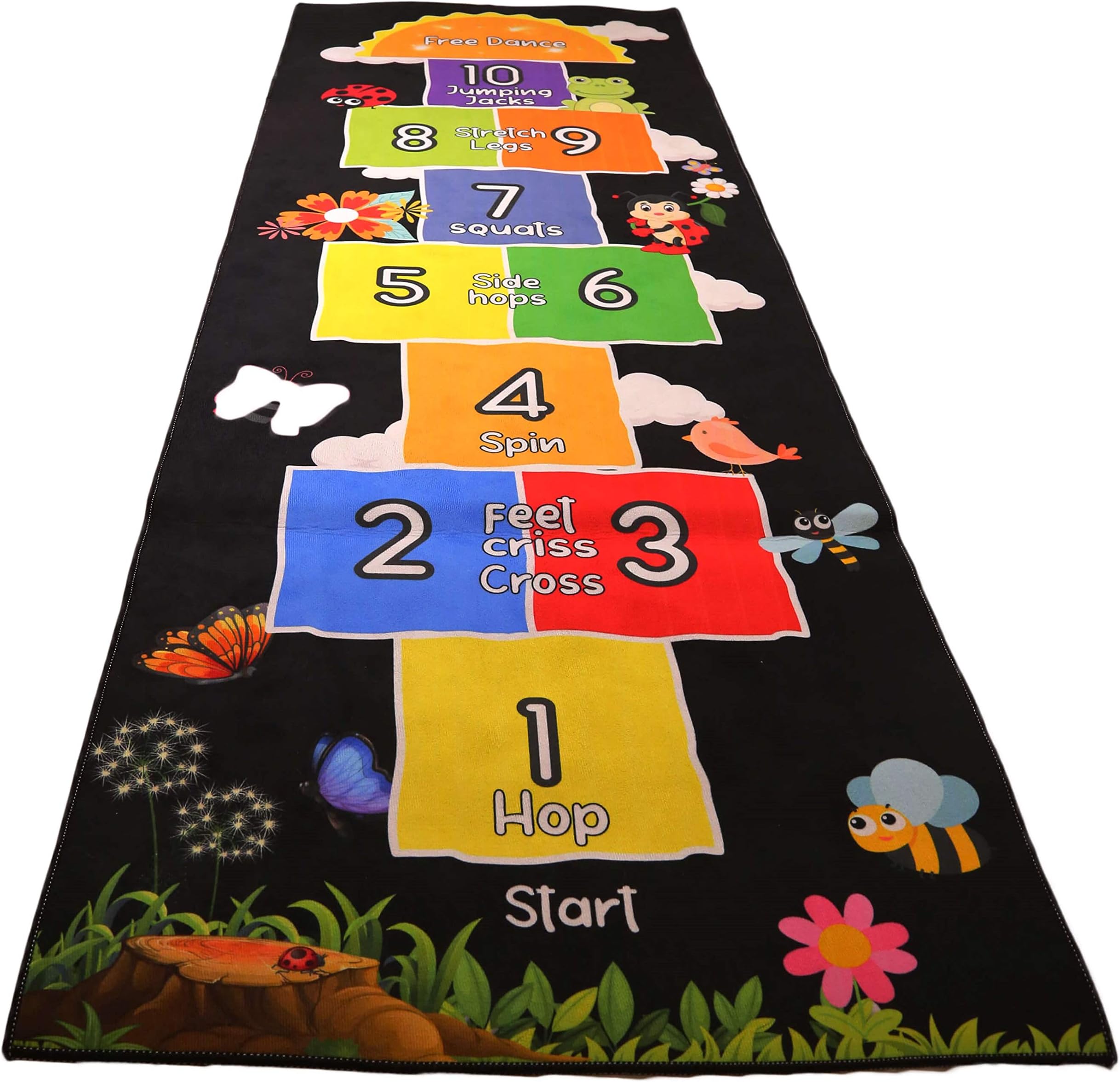 Amazon.com: Mambu Essentials Hopscotch Rug - Kids Rug - Playroom rug ...