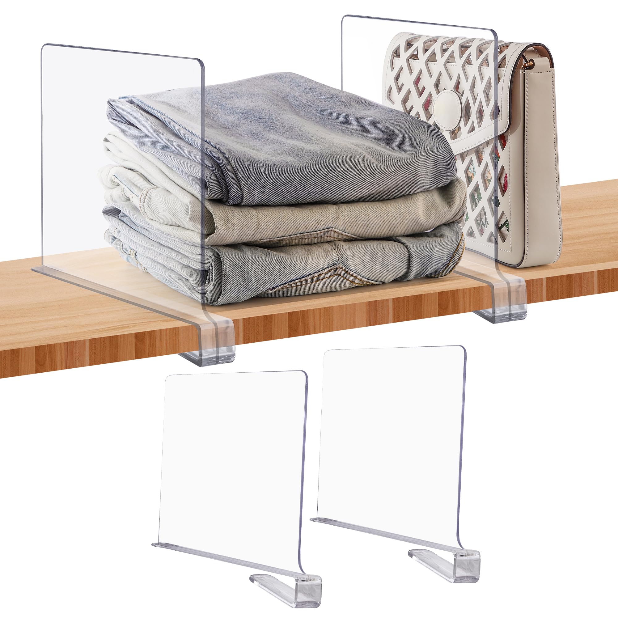 Amazon.com: JOY DECOR 2 Pack Acrylic Clear Shelf Dividers for Closets ...