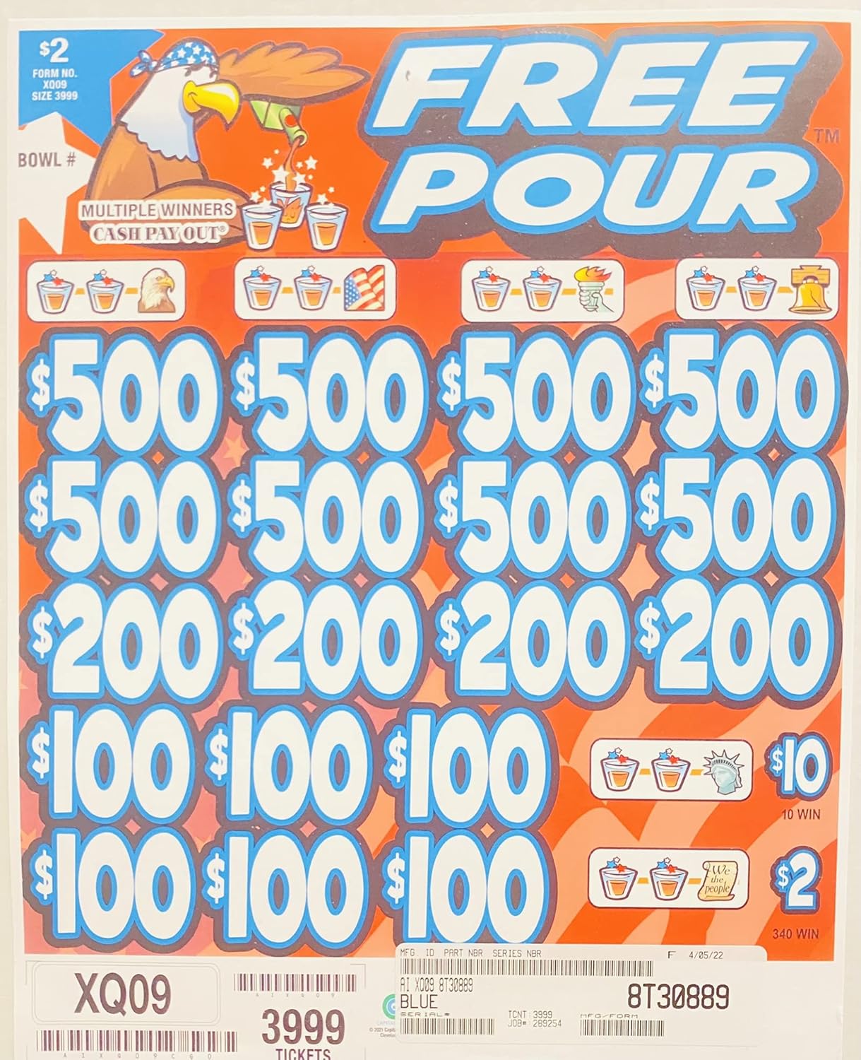 Amazon.com: $2 Instant Pull-Tabs -Free Pour 3999 Count : Toys & Games