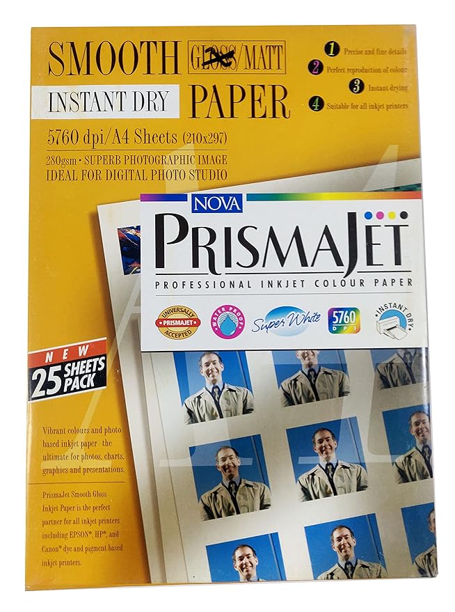 Nova Prismajet Digital Plus A4 Injket Photo Paper Matte 280 GSM 25 nova-prismajet-digital-plus-a4-injket-photo-paper-matte-280-gsm-25