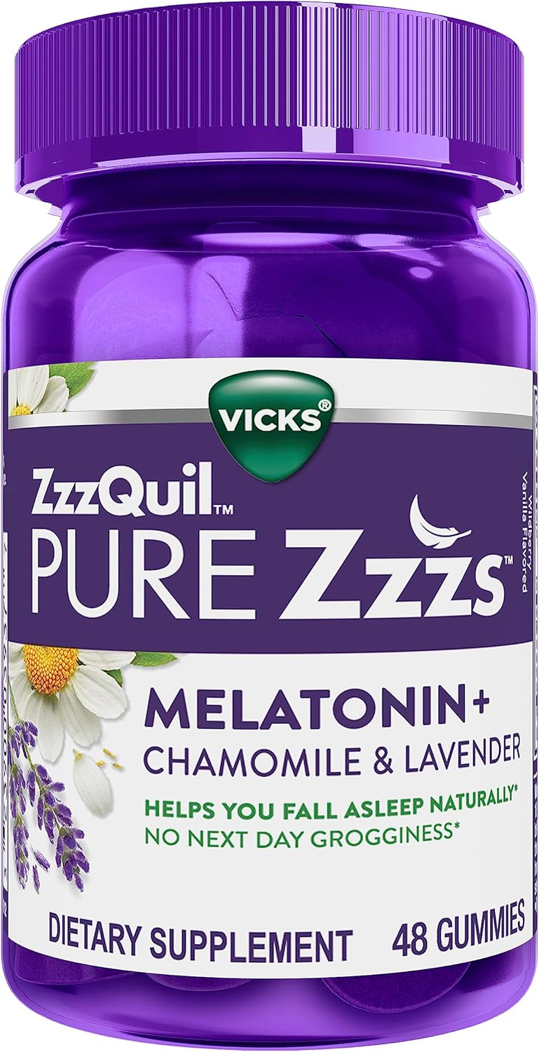 Amazon.com: ZzzQuil PURE Zzzs, Melatonin Sleep Aid Gummies with ...