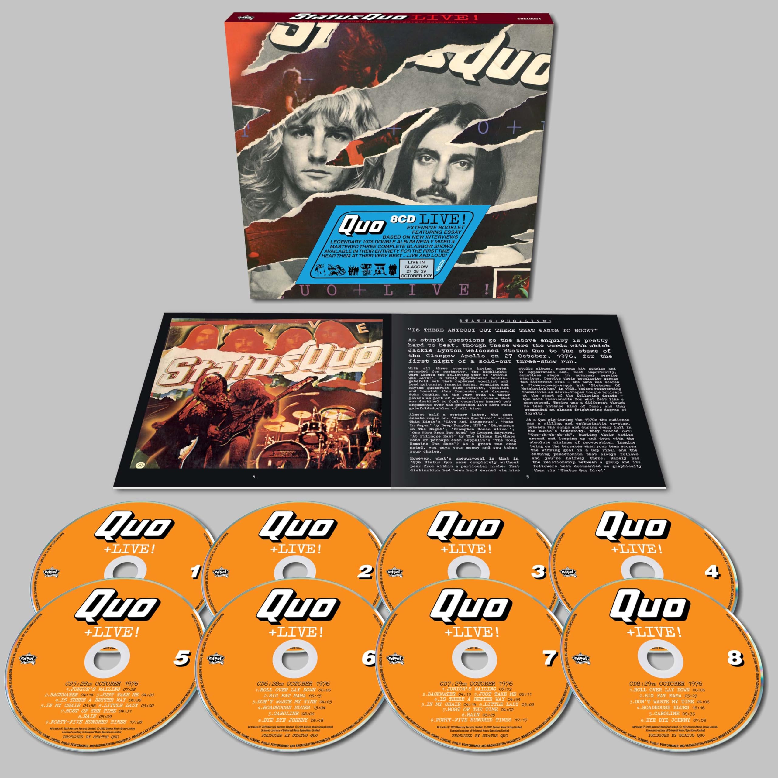IMWAN • [2025-05-16] Status Quo "Live! (Deluxe Edition)" 8CD box set ...
