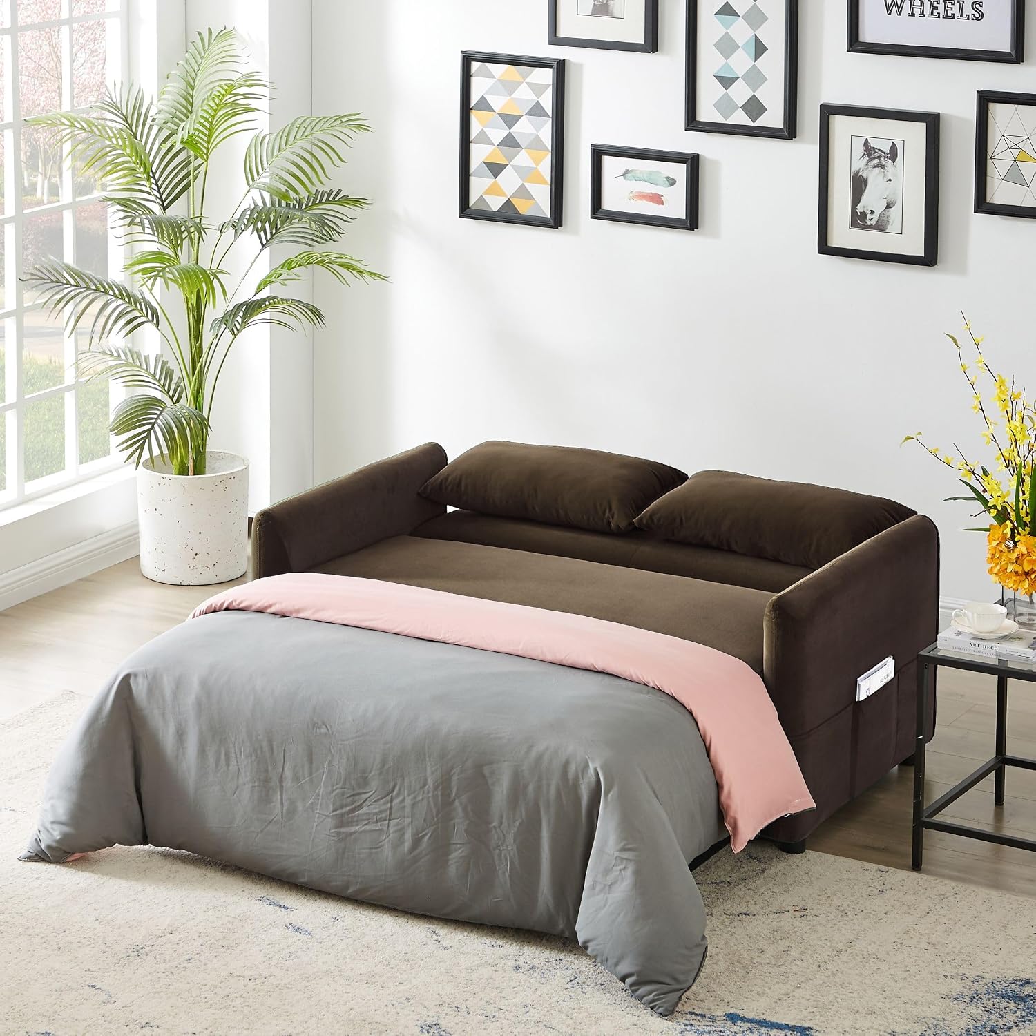 Amazon.com: JINS&VICO 3 in 1 Futon Bed, Pull Out Loveseat Sofa Sleeper ...