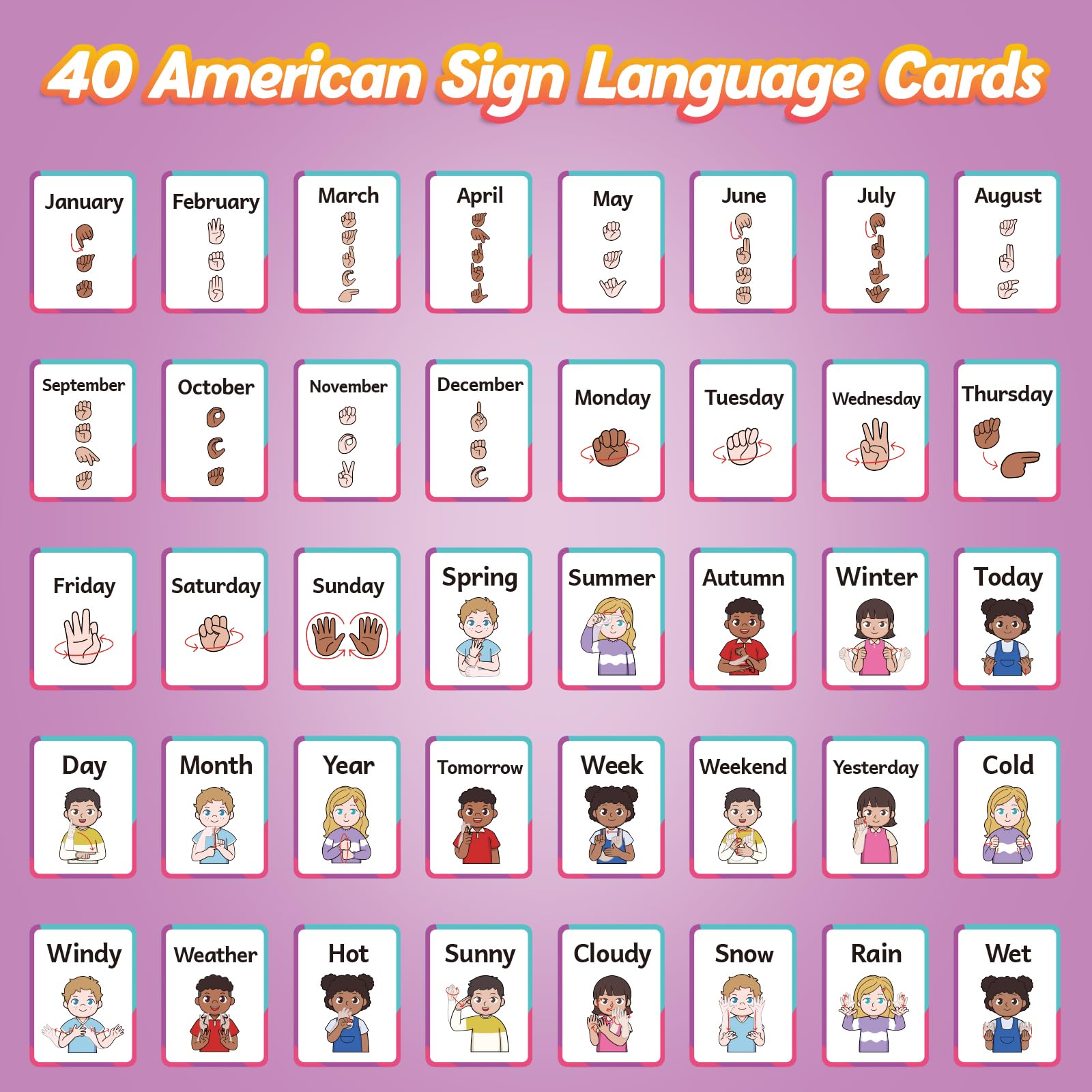 Snapklik.com : American Sign Language Flash Cards For Babies Kids, ASL ...