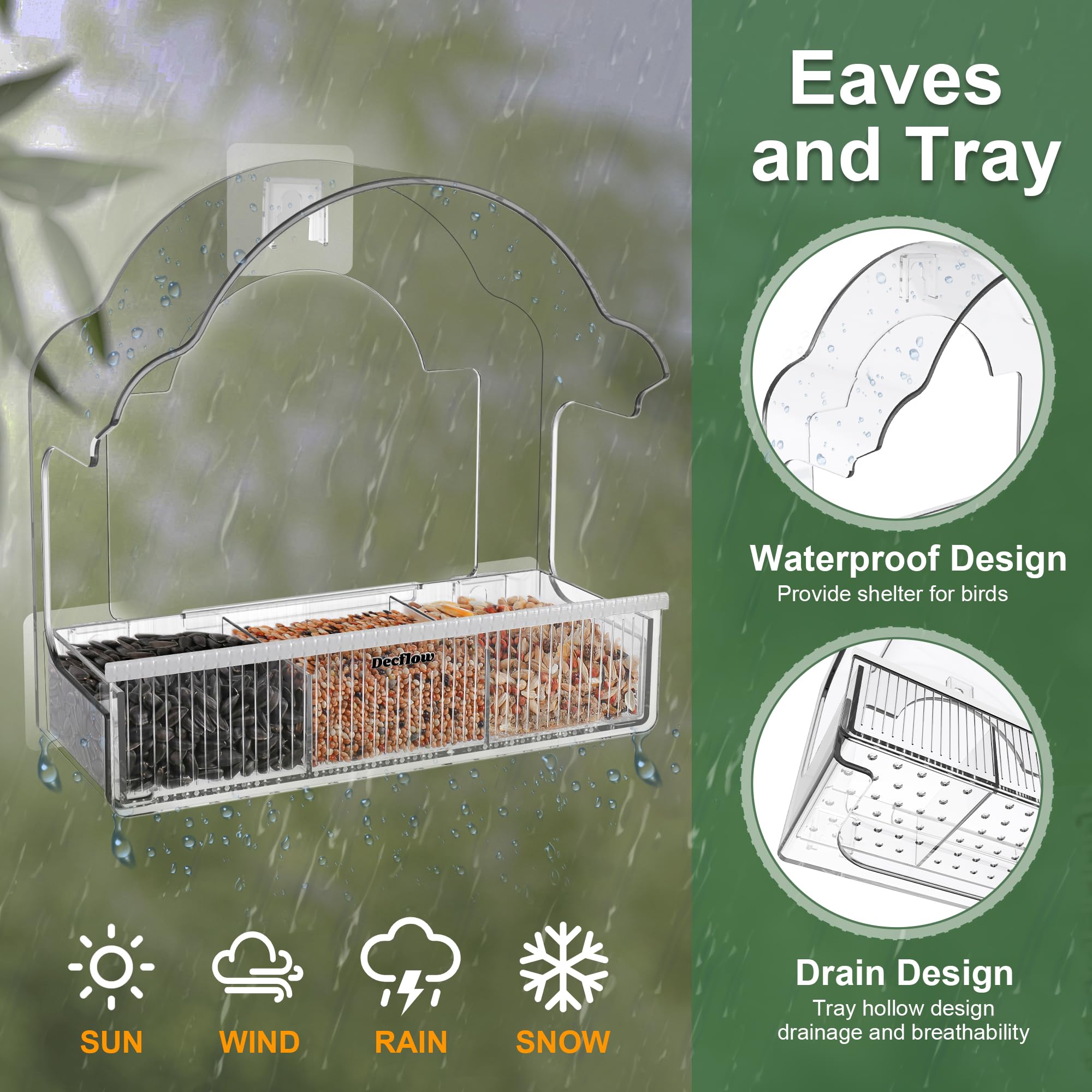 Snapklik.com : Clear Acrylic Bird Feeder For Window Viewing