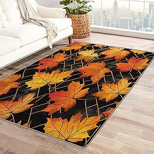 Amazon.com: Fall Leaves Rug & Home Decor - 2x3 Rug, Maple Leaf Rugs for ...