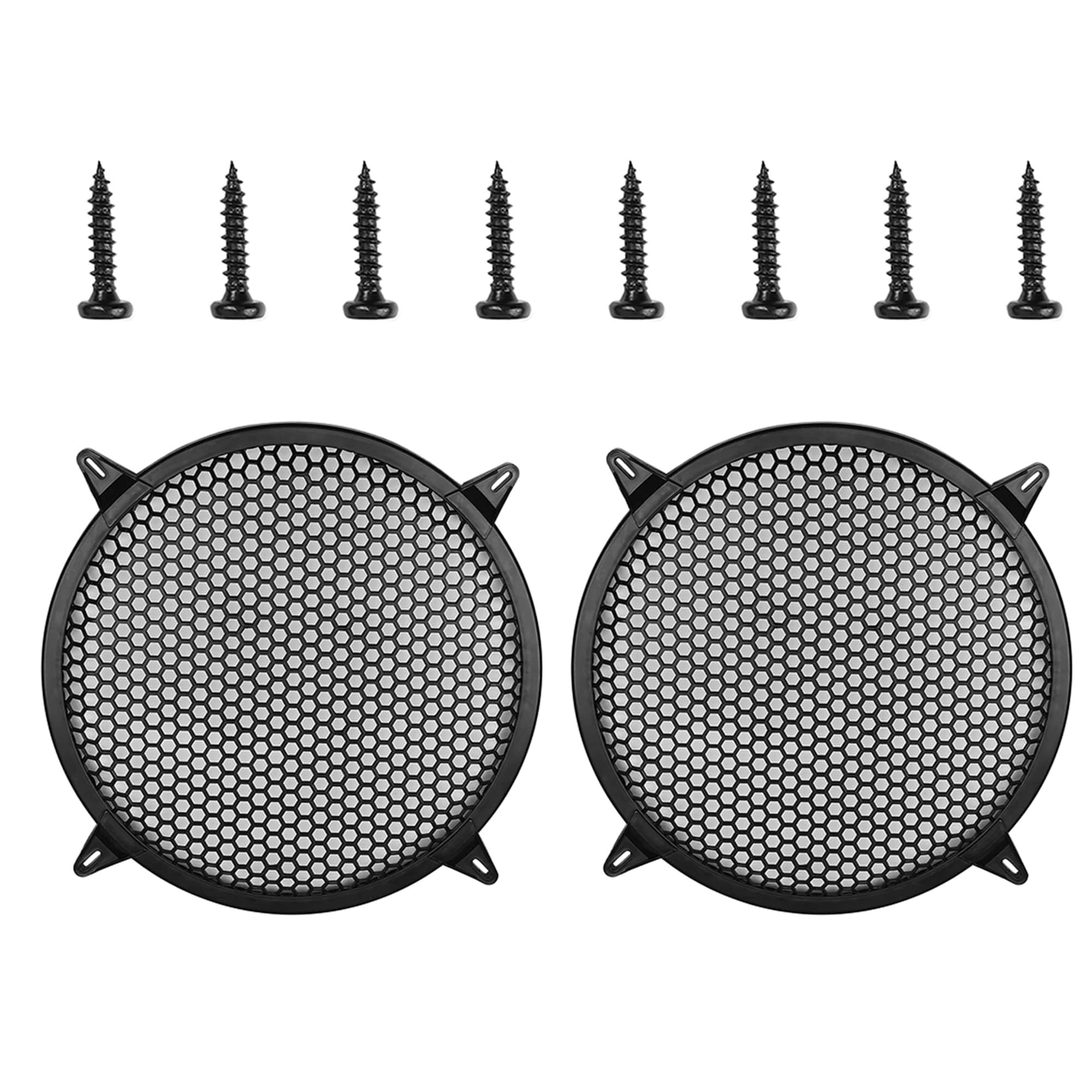 Unifizz 2pcs Car Grill Mesh Protector Speaker Cover Black Woofer ...