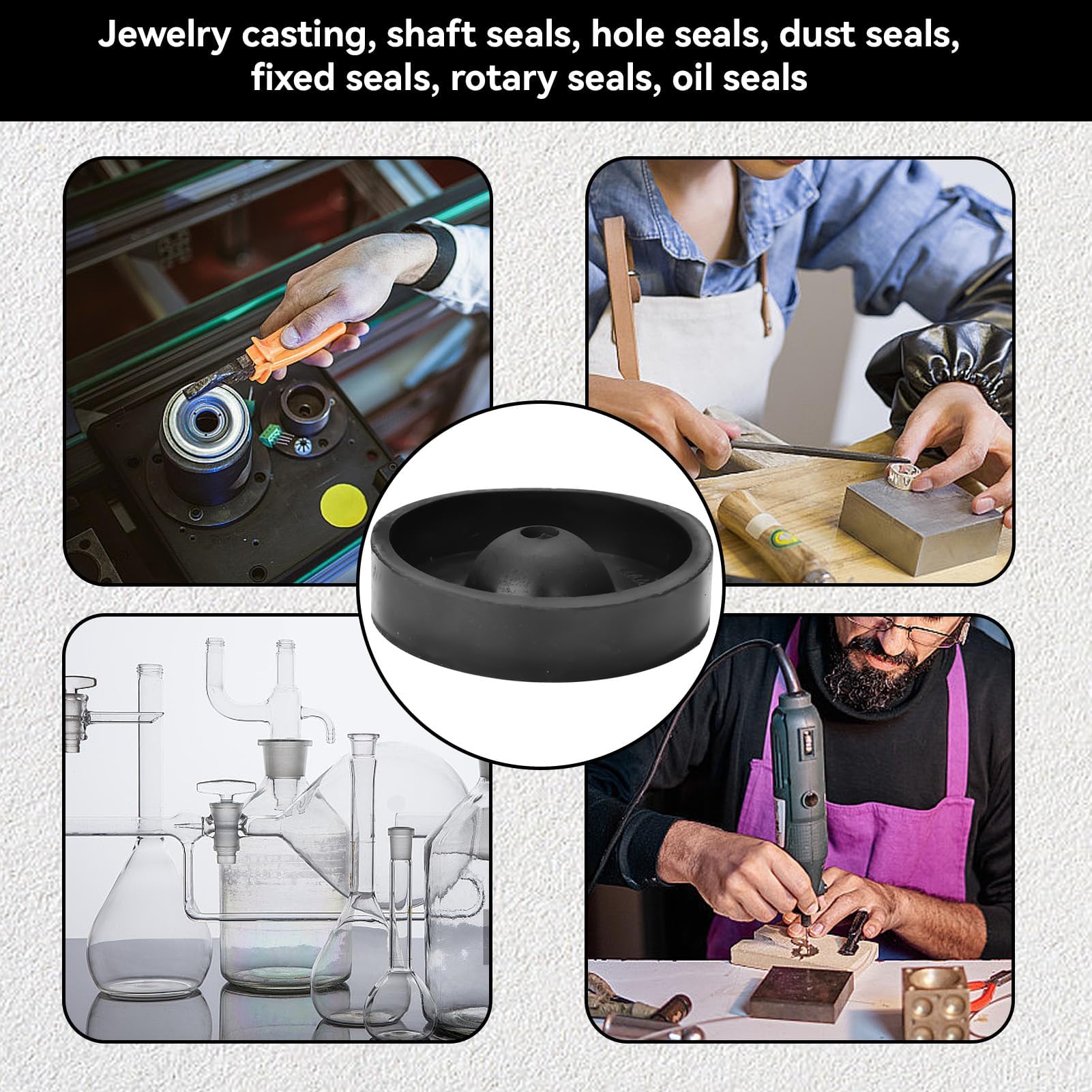 Rubber Sprue Base Lost Wax Casting Flask Ring Tree 4 Rubber Sprue Bases ...