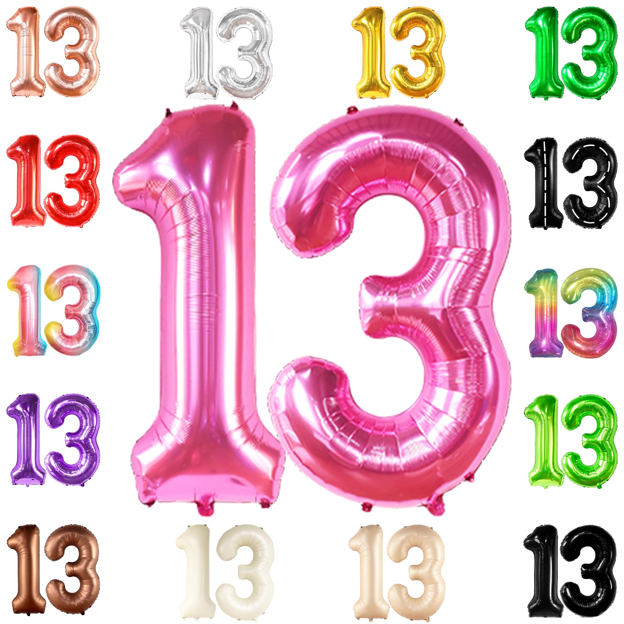 Amazon.com: KatchOn, Hot Pink 13 Balloon Numbers - Giant, 40 Inch | Hot ...
