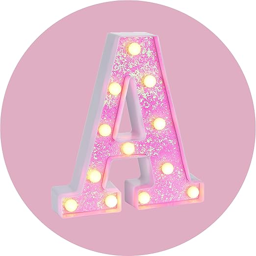 Amazon.com: Foaky Pink Light up Letters，Pink Party Decorations,Girls ...