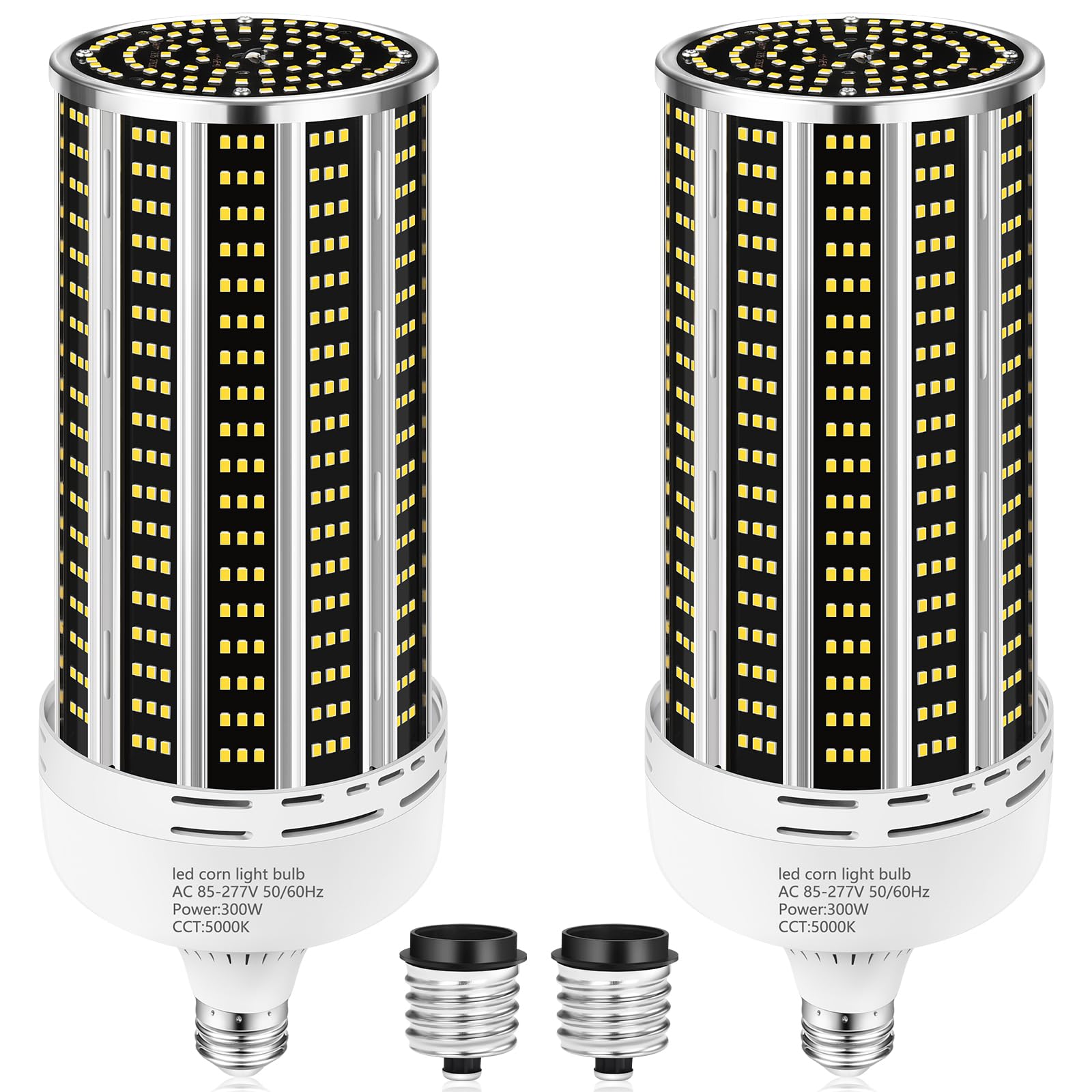 YANYCN 300W 2 Pack LED Corn Light Bulb,3000W Equivalent Commercial ...