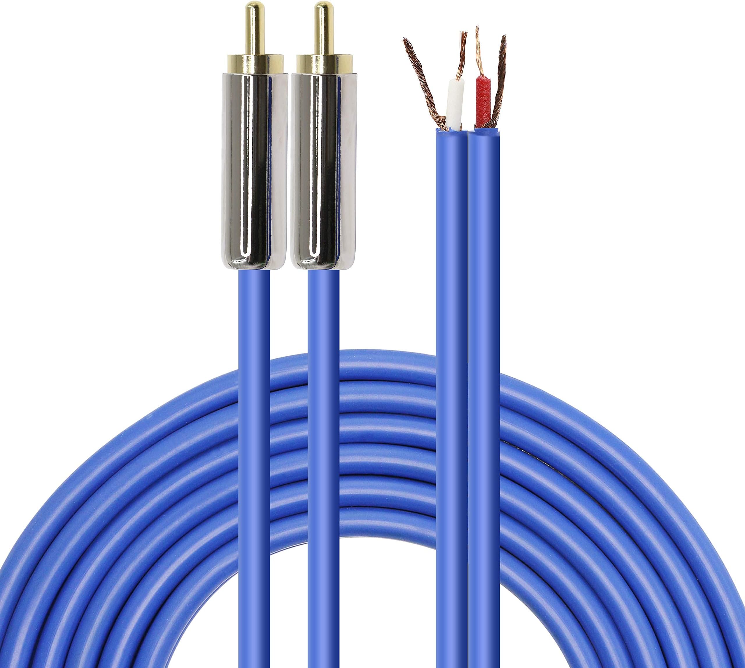 Amazon.com: RCA Speaker Cable to Plug Adapter, Bare Wire to RCA, Audio ...