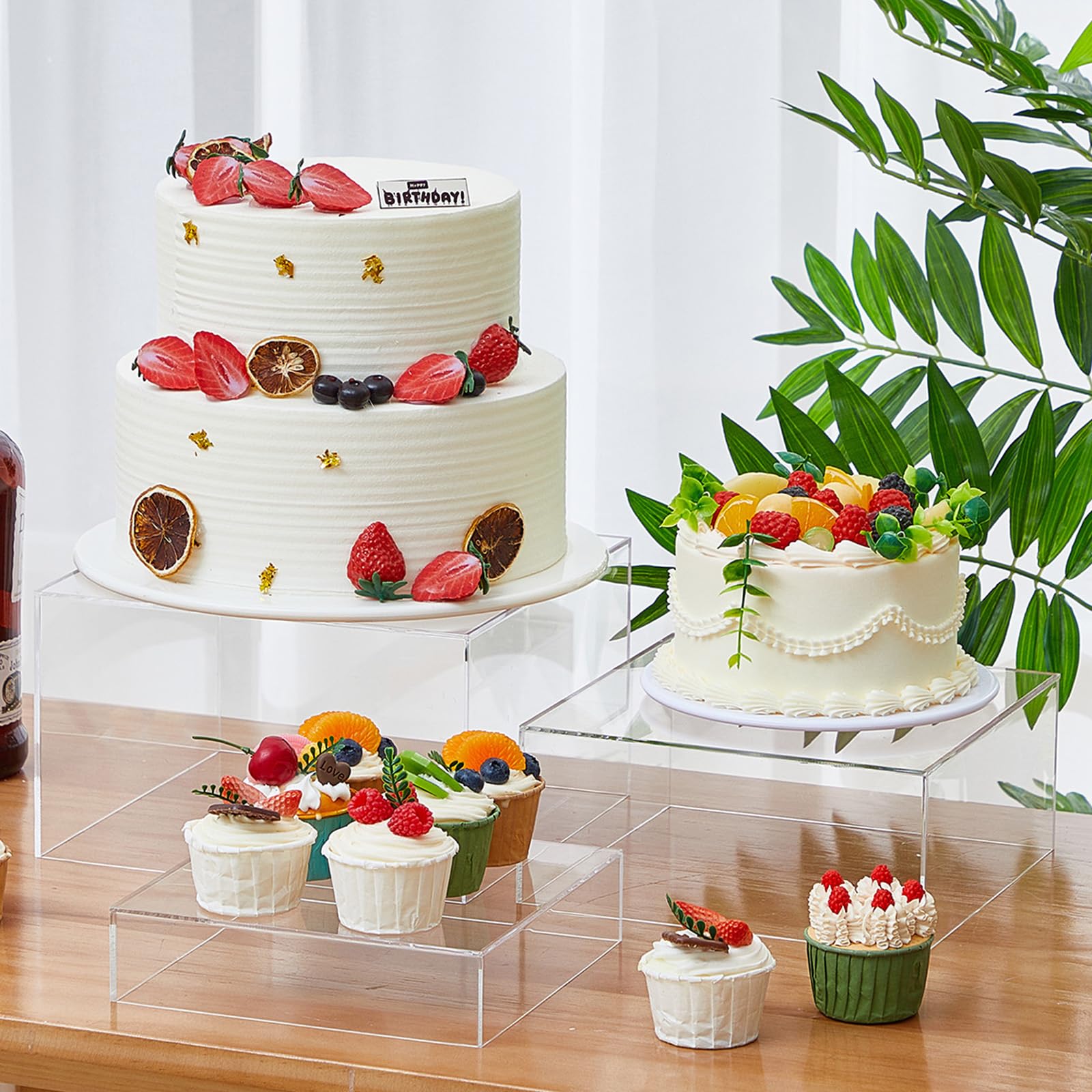 Snapklik.com : Jerify 3 Pcs White Acrylic Buffet Riser Set 8 9 10 In ...