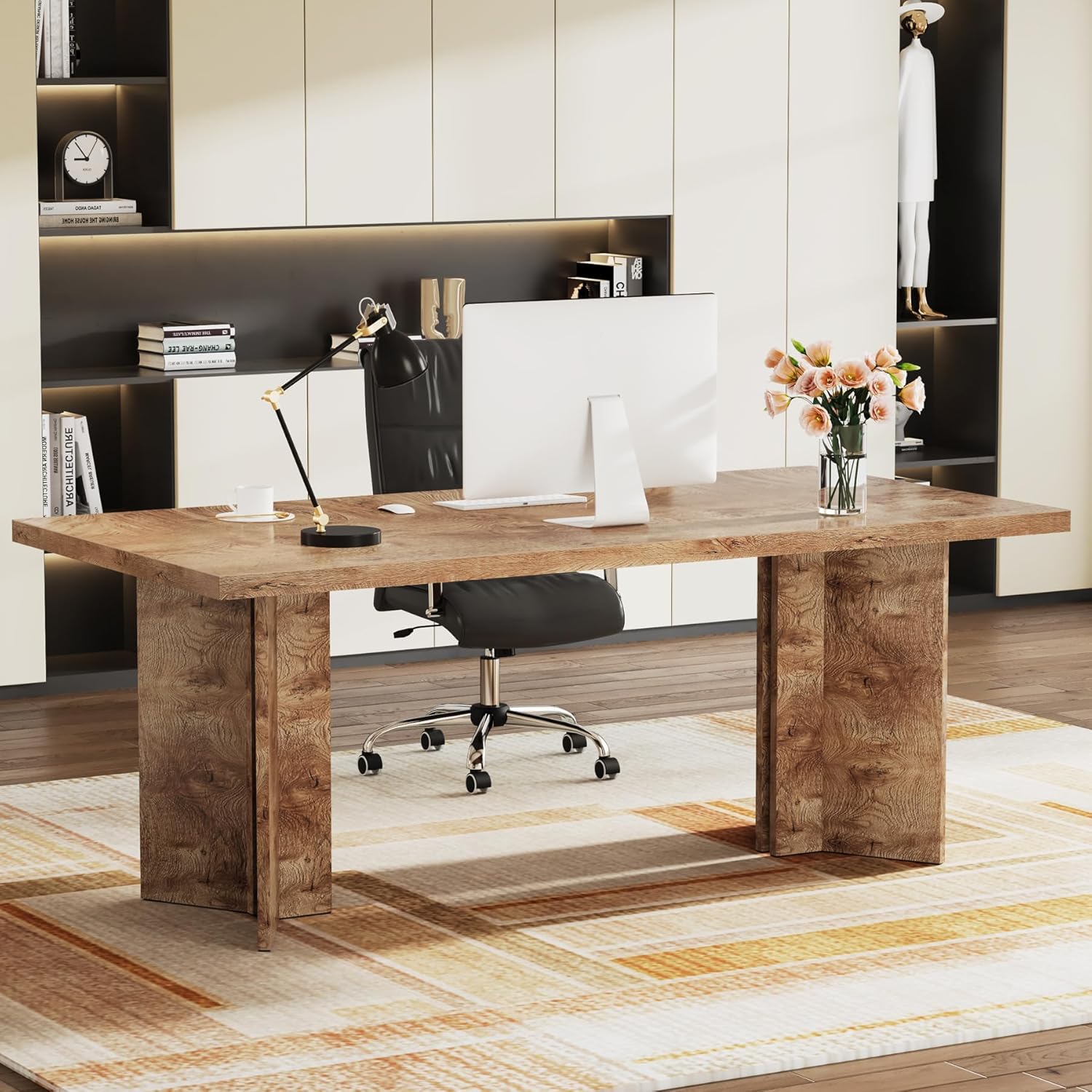 Amazon.com: Tribesigns 63-inch Executive Desk, Vintage Home Office ...