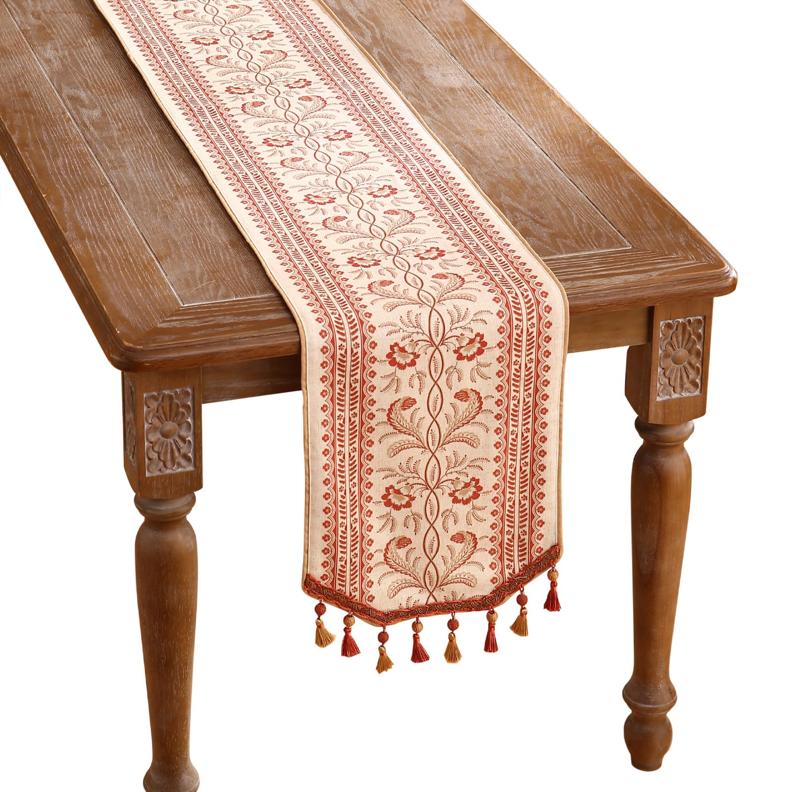 Amazon.com: ISAENNE Designer Elegant Linen Table Runner 118 Inches ...