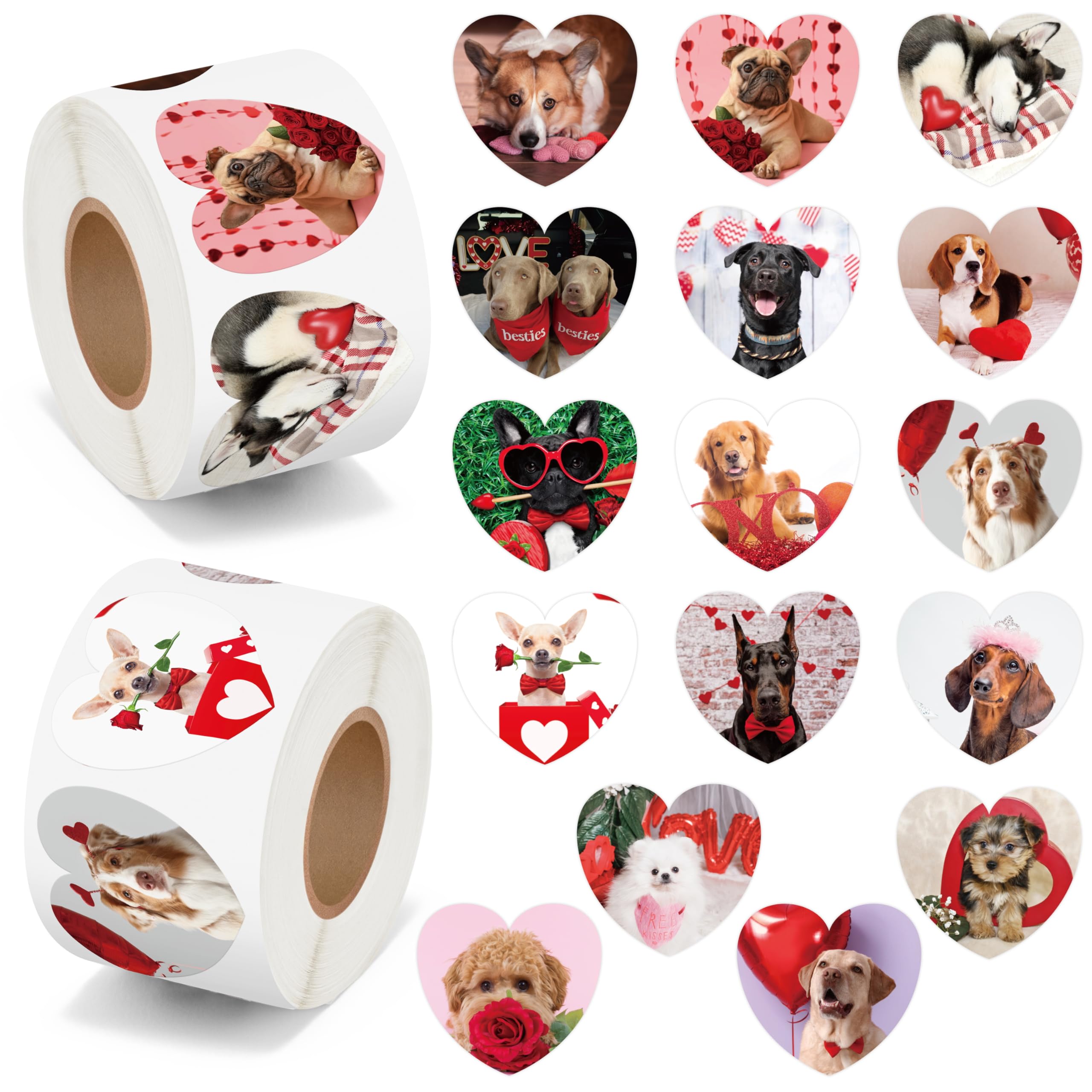 Amazon.com: BeYumi Valentine Realistic Dog Sticker - 1000Pcs Valentine ...