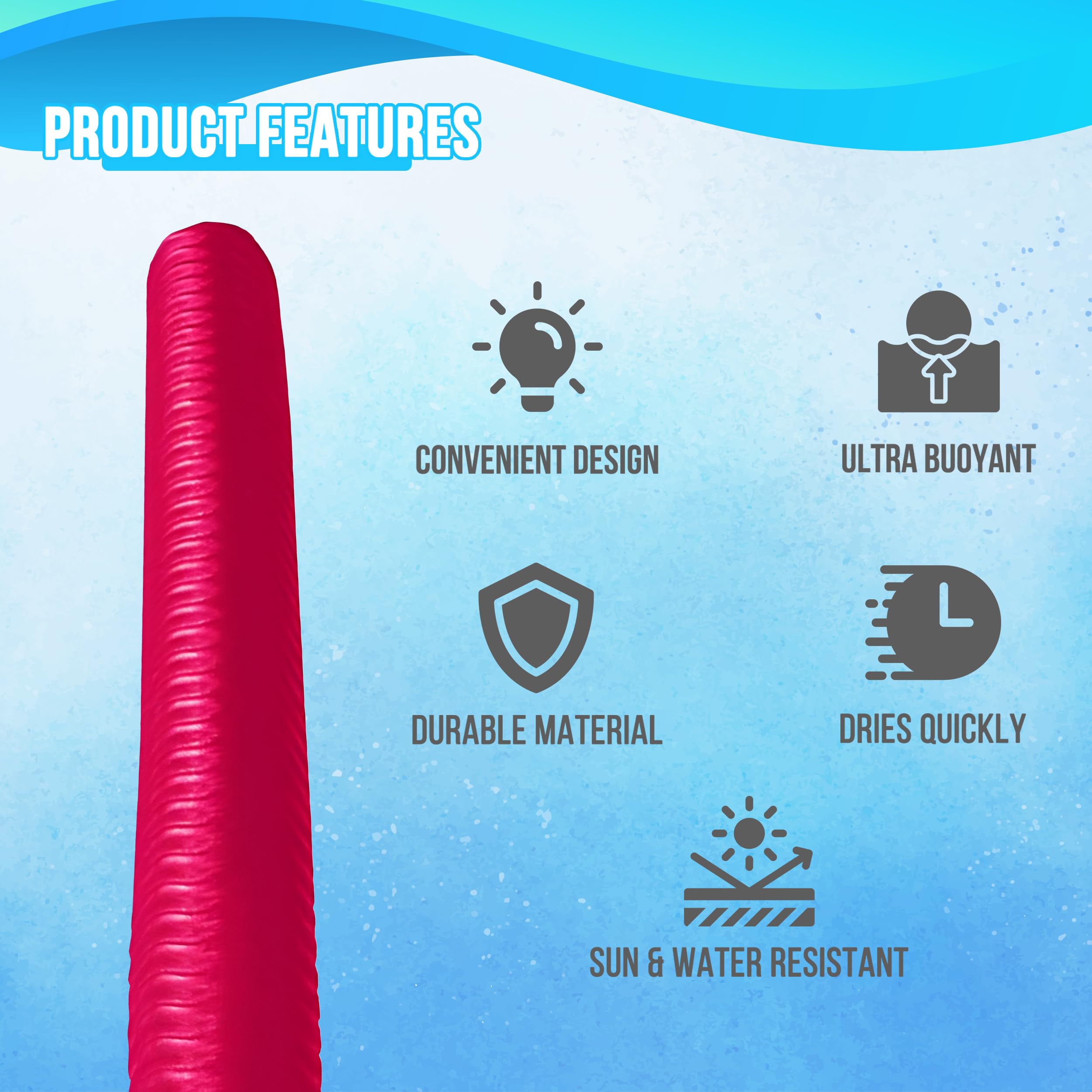 Snapklik.com : VOS Mega Foam Pool Noodle, Premium & Big, Super Soft ...