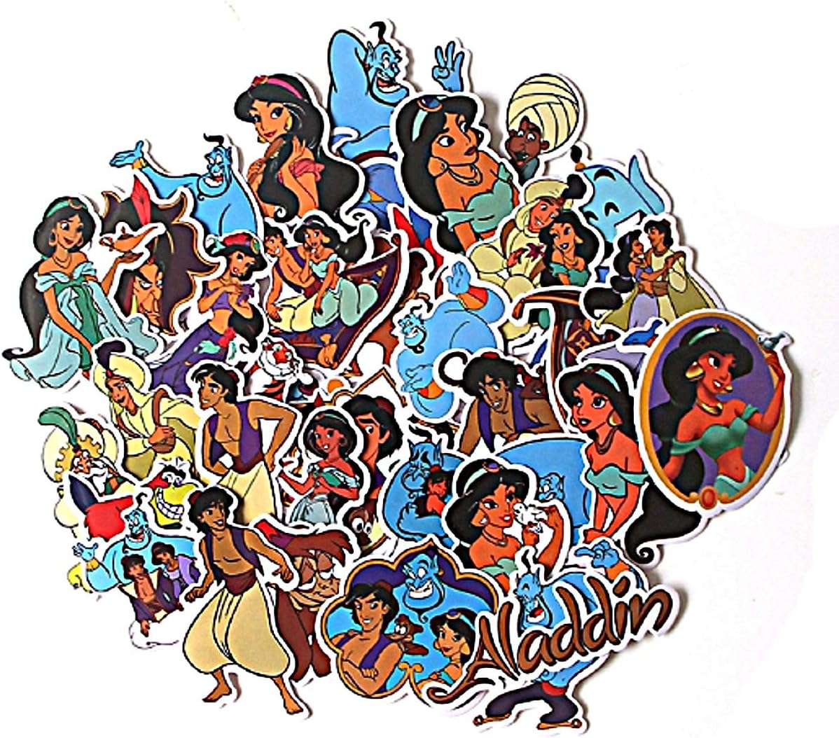 Amazon.com: Aladdin and Jasmine Themed Set of 39 Assorted Sticker Set ...