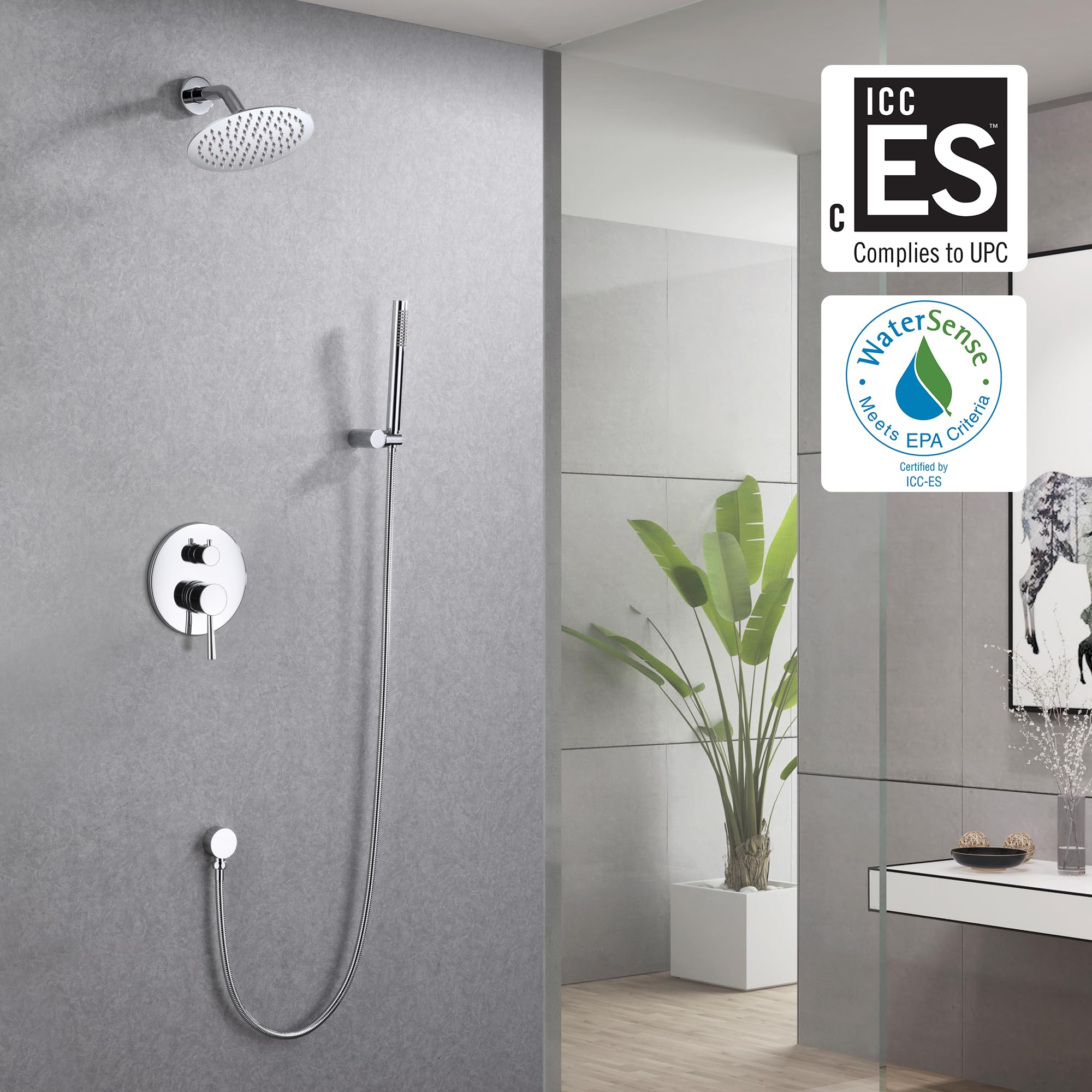 Snapklik.com : SUMERAIN Rain Shower System, Wall Mounted Bathroom ...