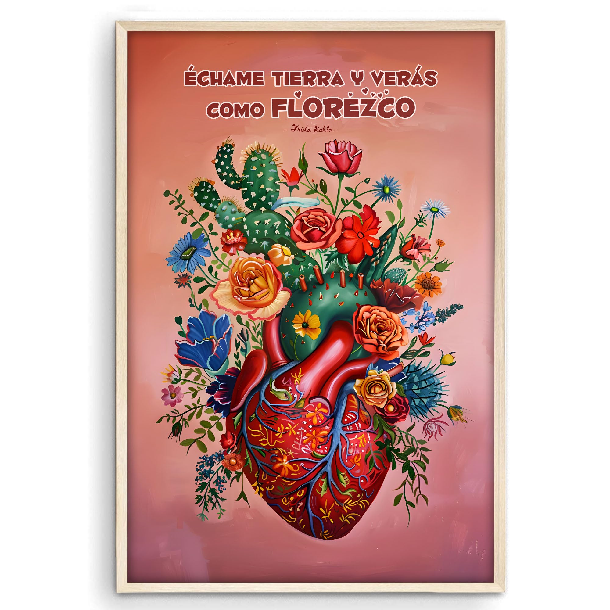 Amazon.com: Eastern Print Mexican Thorned Cactus Heart Wall Art Posters ...