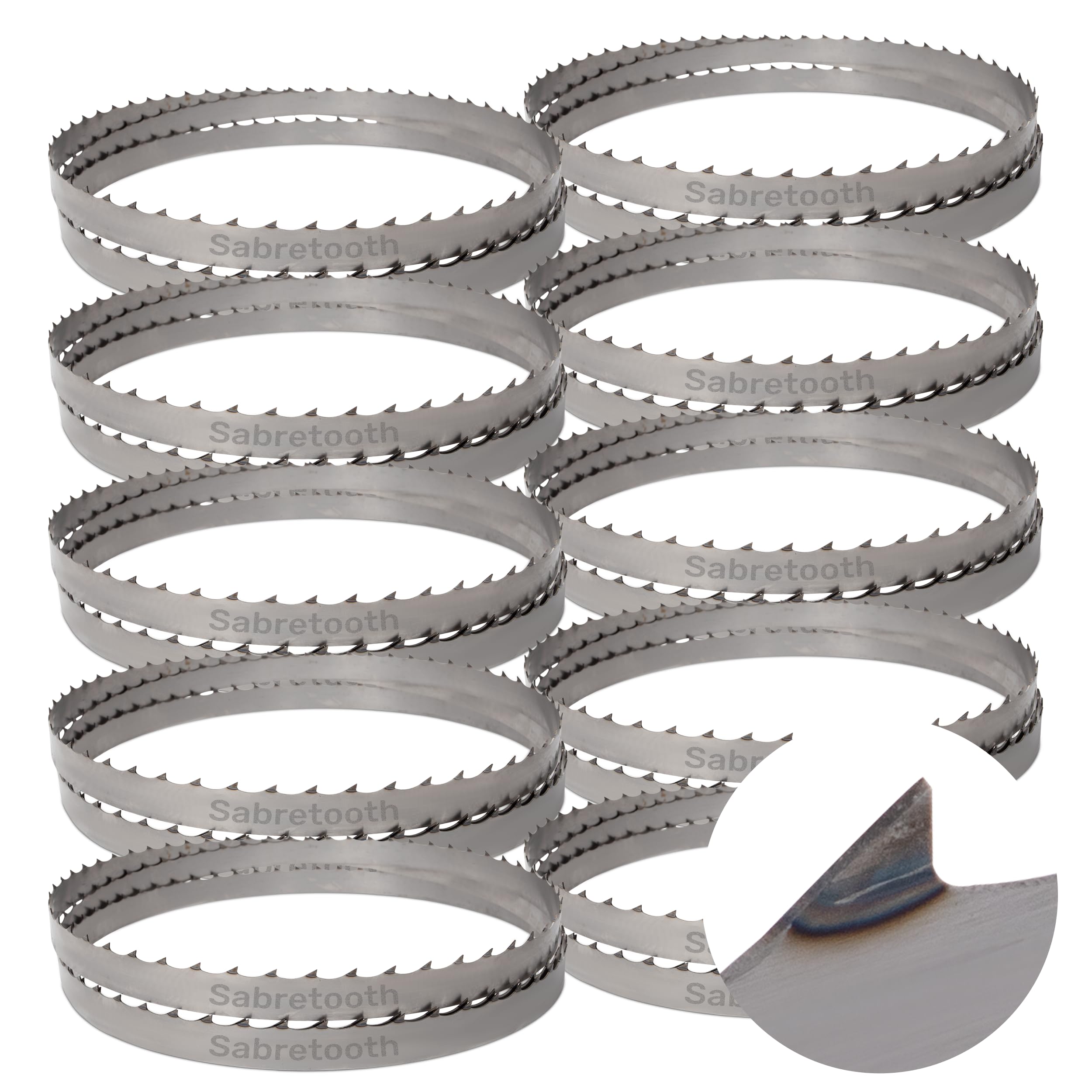 SabreTooth 144"" Classic 10° Sawmill Bandsaw Blades for General-Purpose Sawing (1-1/4"" Width x ...