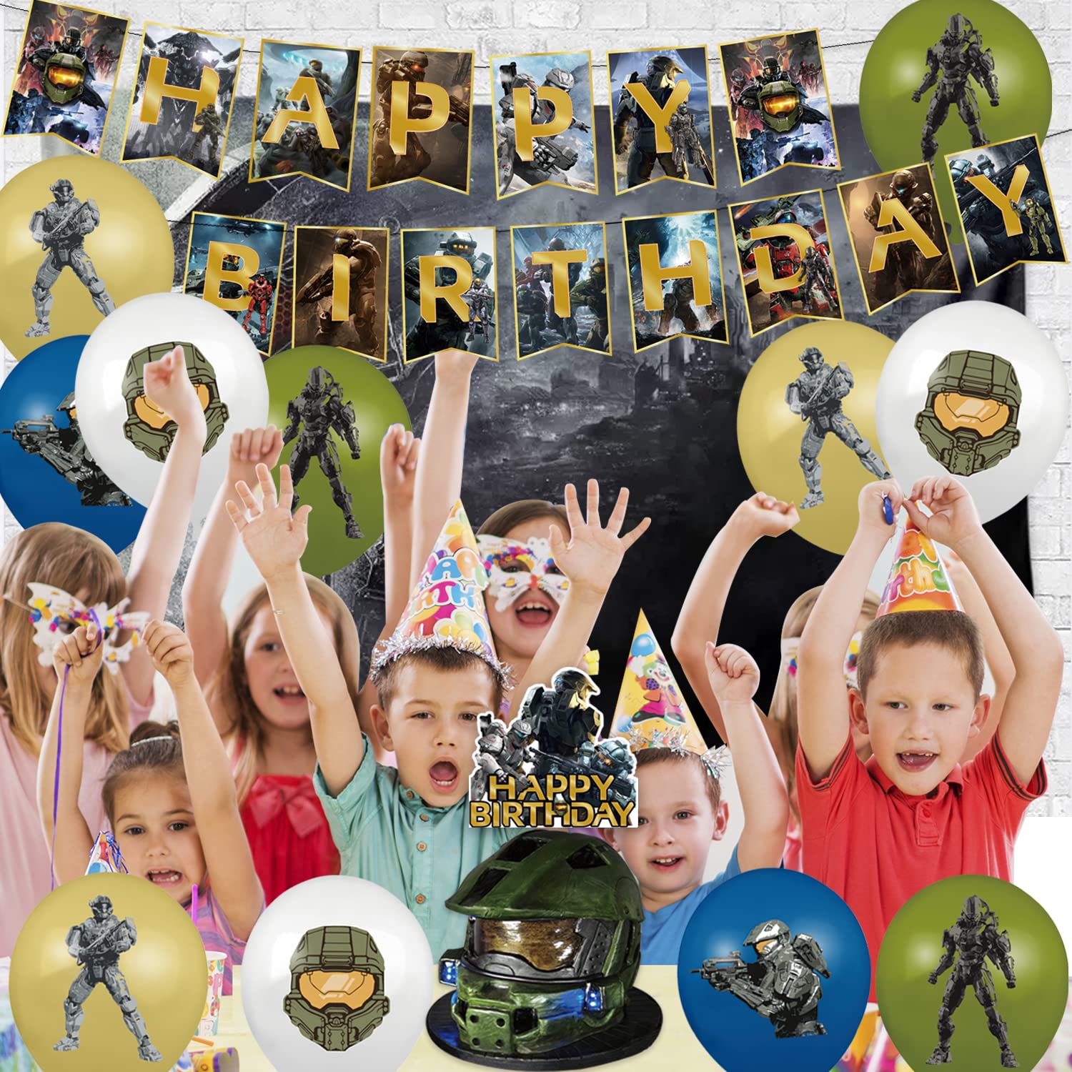 Halo Birthday Party Games Gamer Birthday Invitation For Boy, Thank You