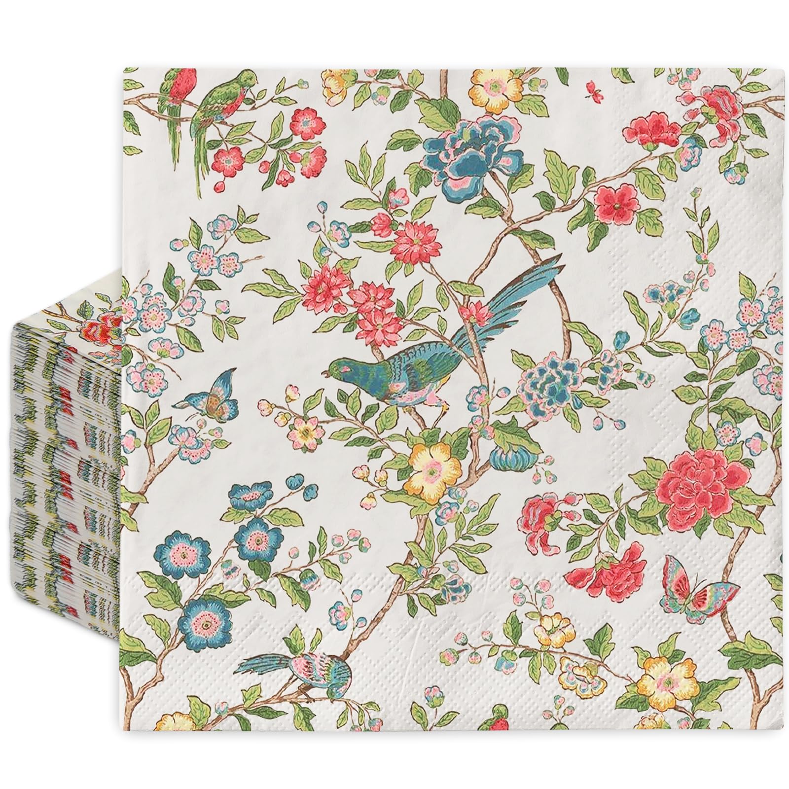 Amazon.com: JarThenaAMCS Floral Bird Paper Napkins Vintage Flower ...