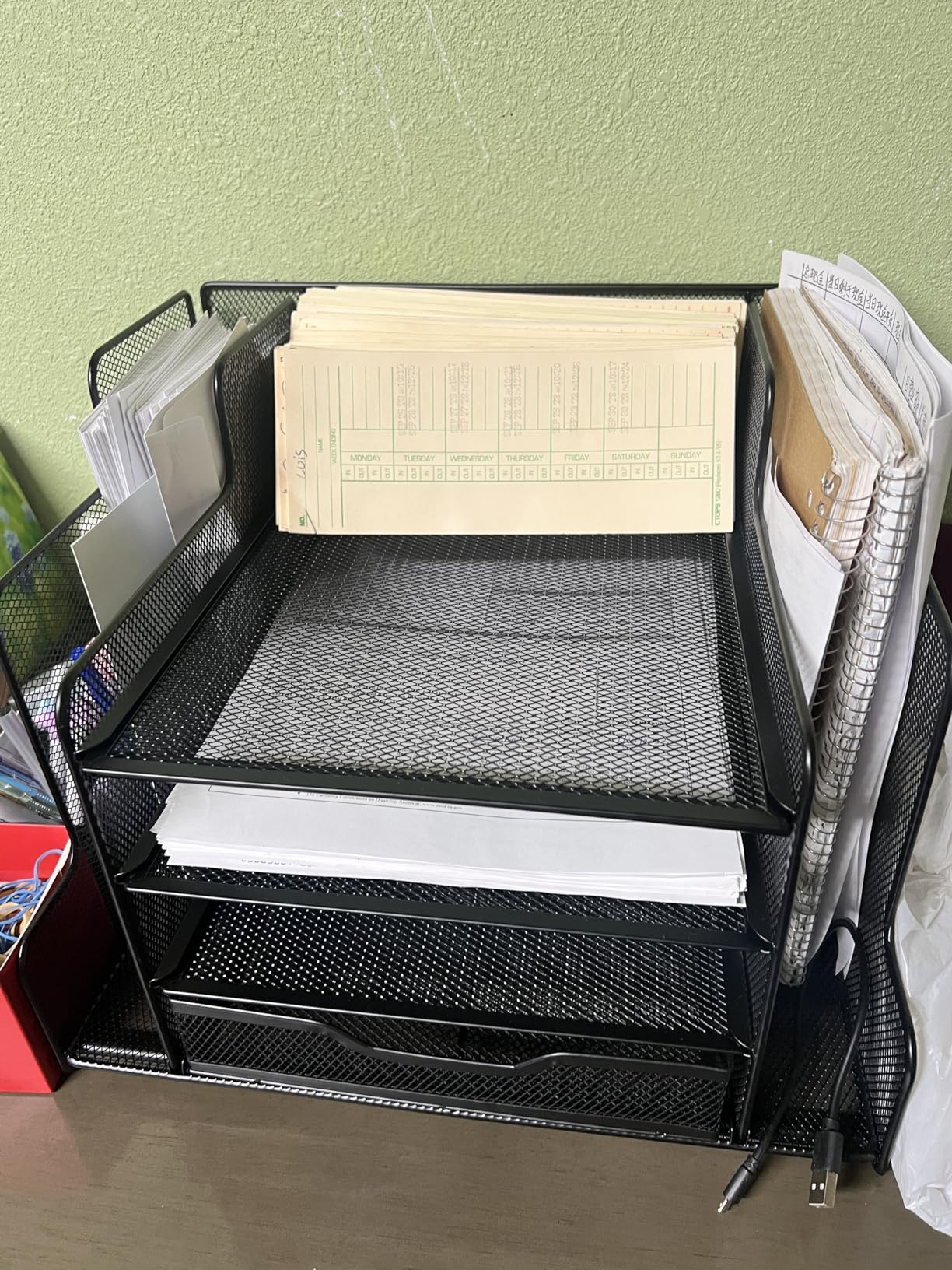 $8/mo - Finance AOFEITE Desk Organizer with File Holder, 4-Tier Office ...
