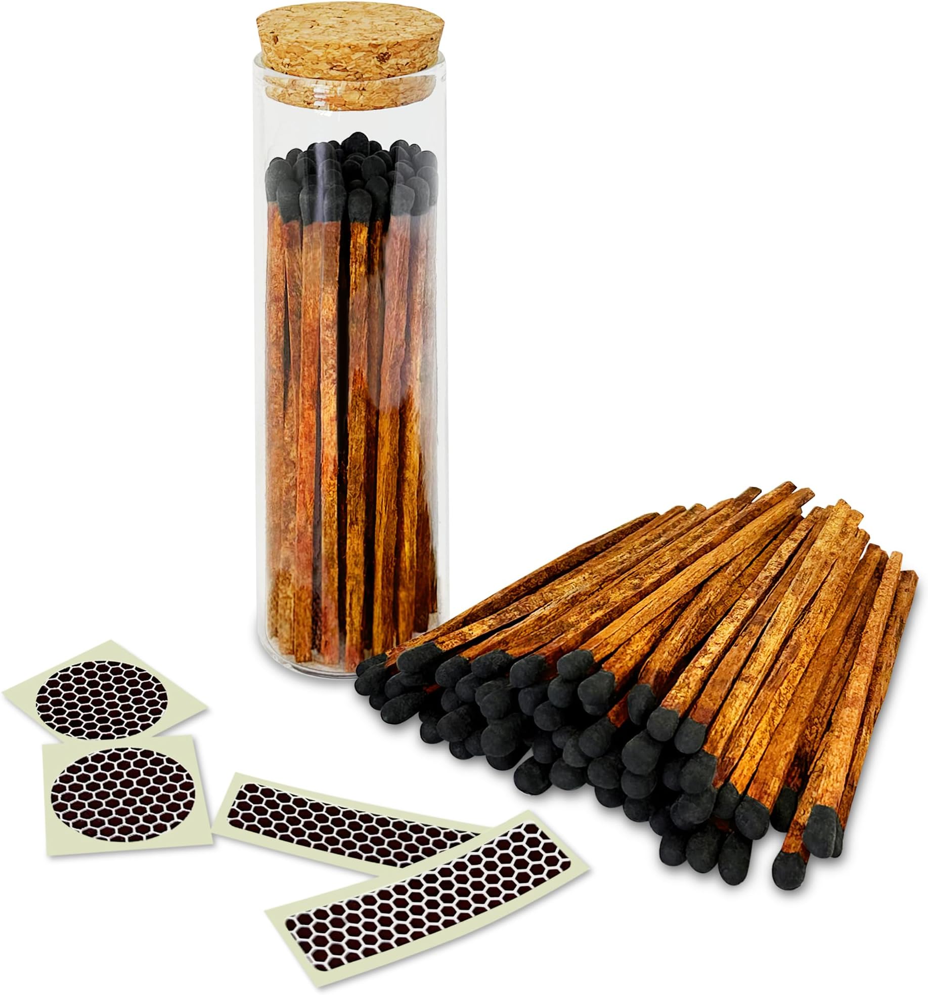 Amazon.com: 4" Espresso Matches in a Jar + Striker Stickers Included ...