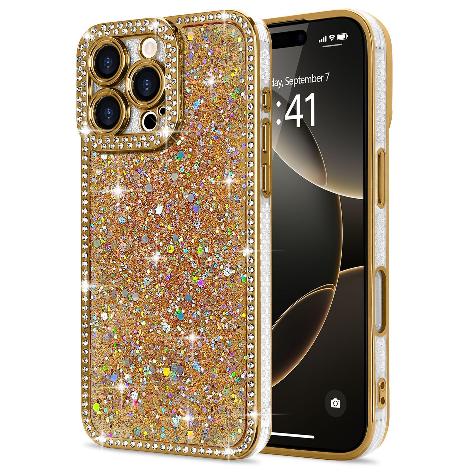 Amazon.com: Lafunda for iPhone 16 Pro Max Case Glitter, Luxury Shiny ...